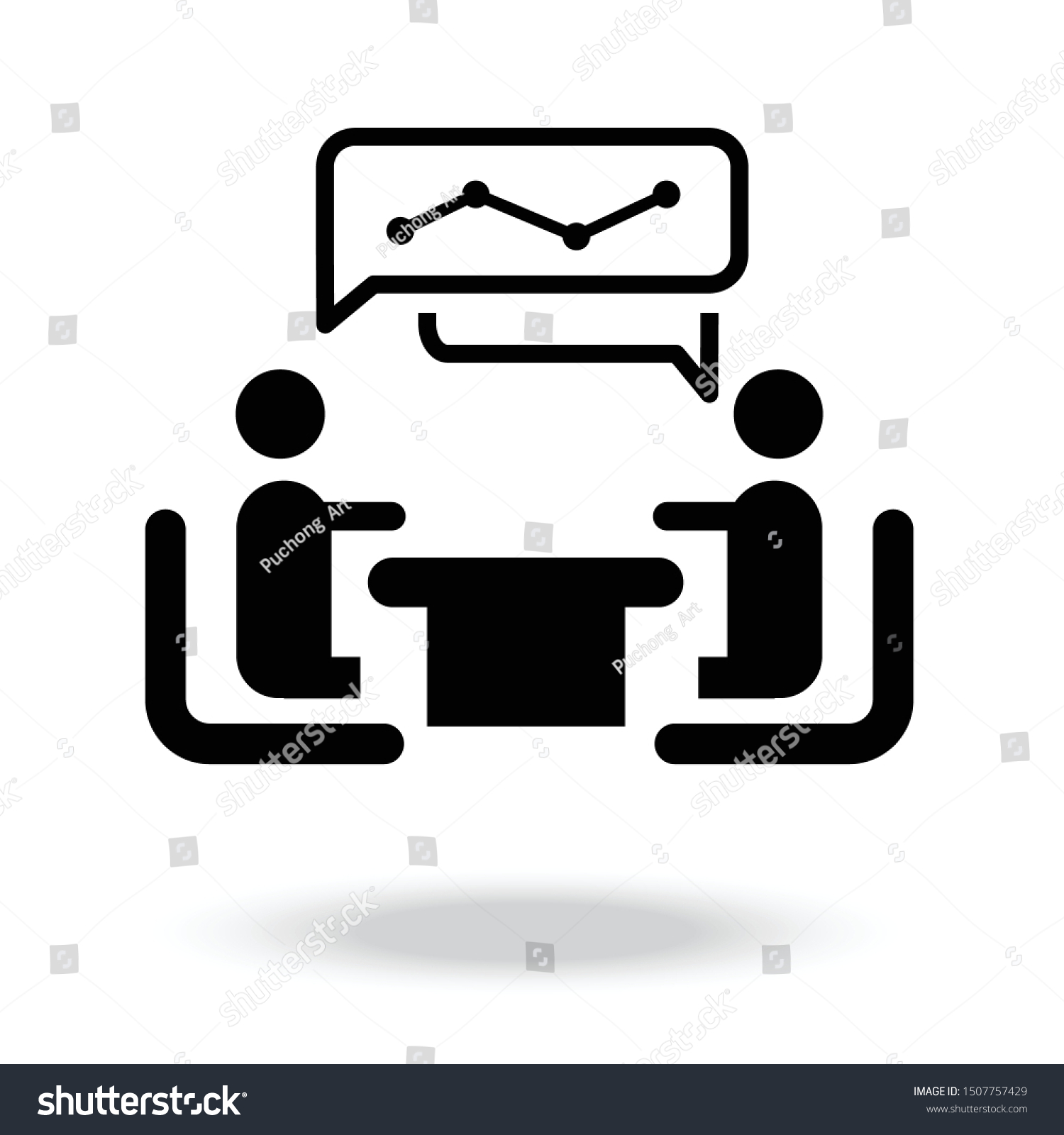 Business Graphical Discussion Icon Vector Stock Vector (Royalty Free ...