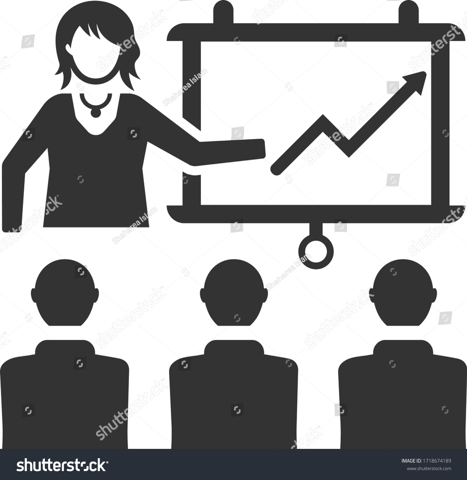 Business Graphical Presentation Icon Vector Graphics Stock Vector ...