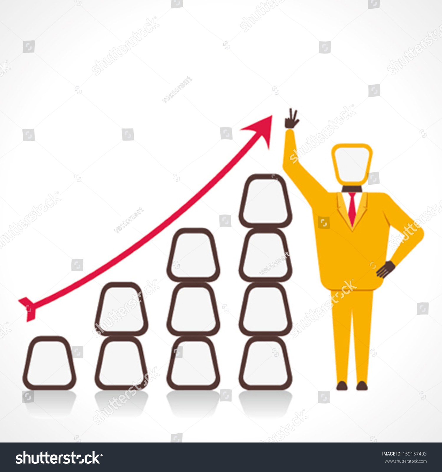 Business Growth Graph Vector Stock Vector (Royalty Free) 159157403 ...