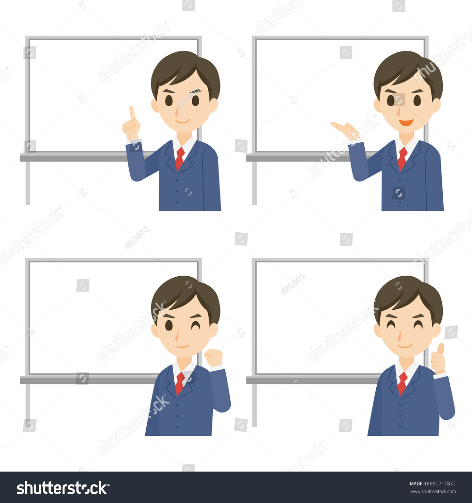 Business Different Poses Vector Illustration 库存矢量图（免版税）650711872 ...