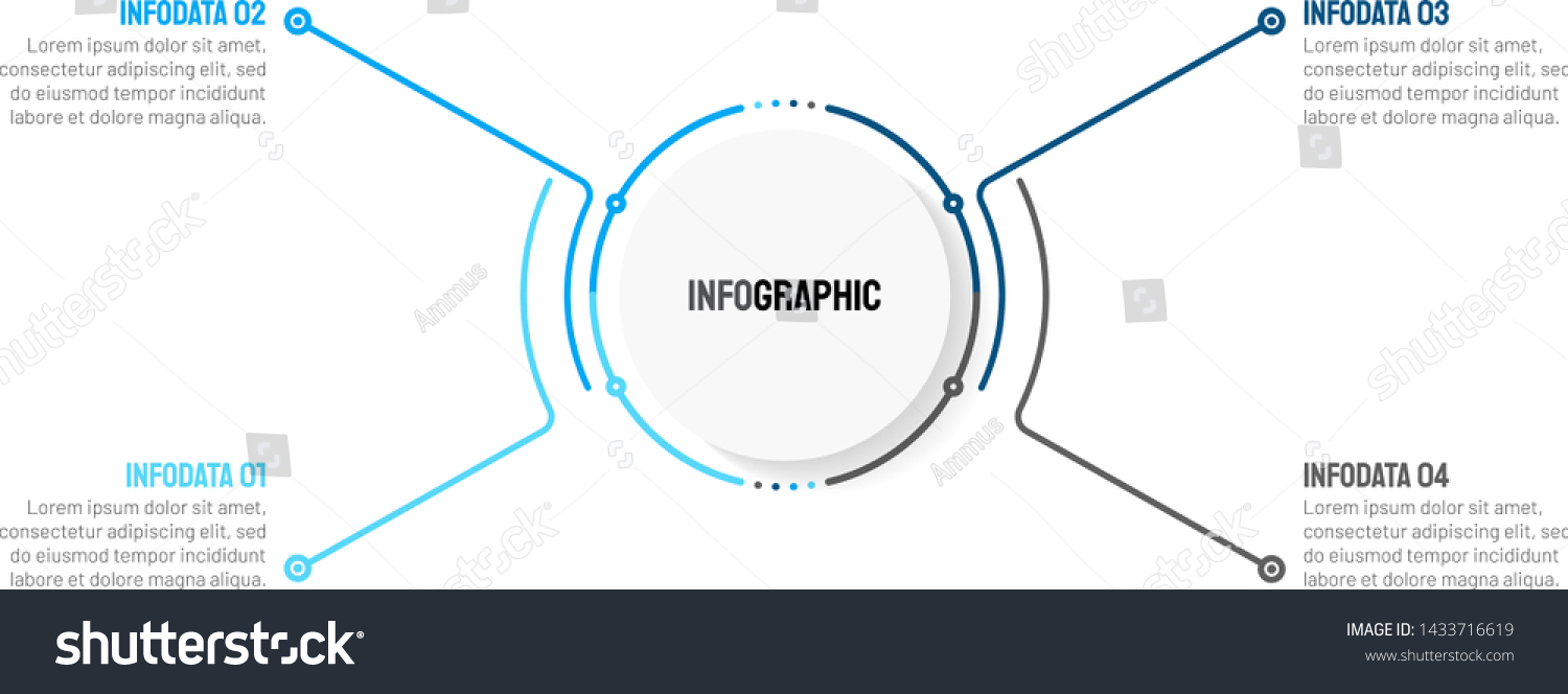 Business Infographic Thin Line Cycle Process Stock Vector (Royalty Free ...
