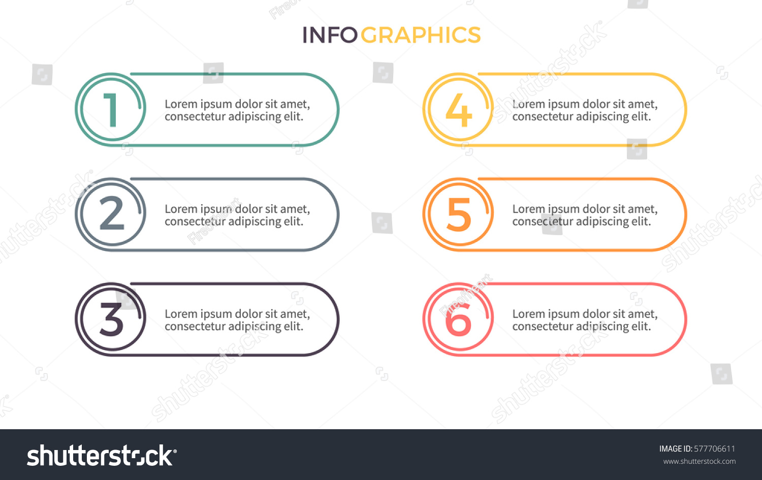 Business Infographics Presentation 6 Sections Number Stock Vector ...