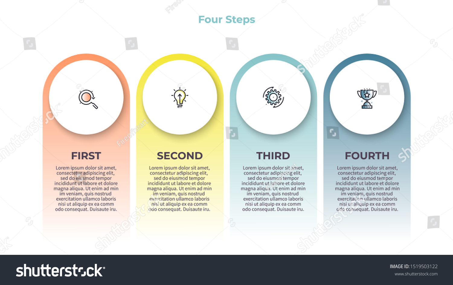 Business Infographics Process 4 Steps Labels Stock Vector (Royalty Free ...