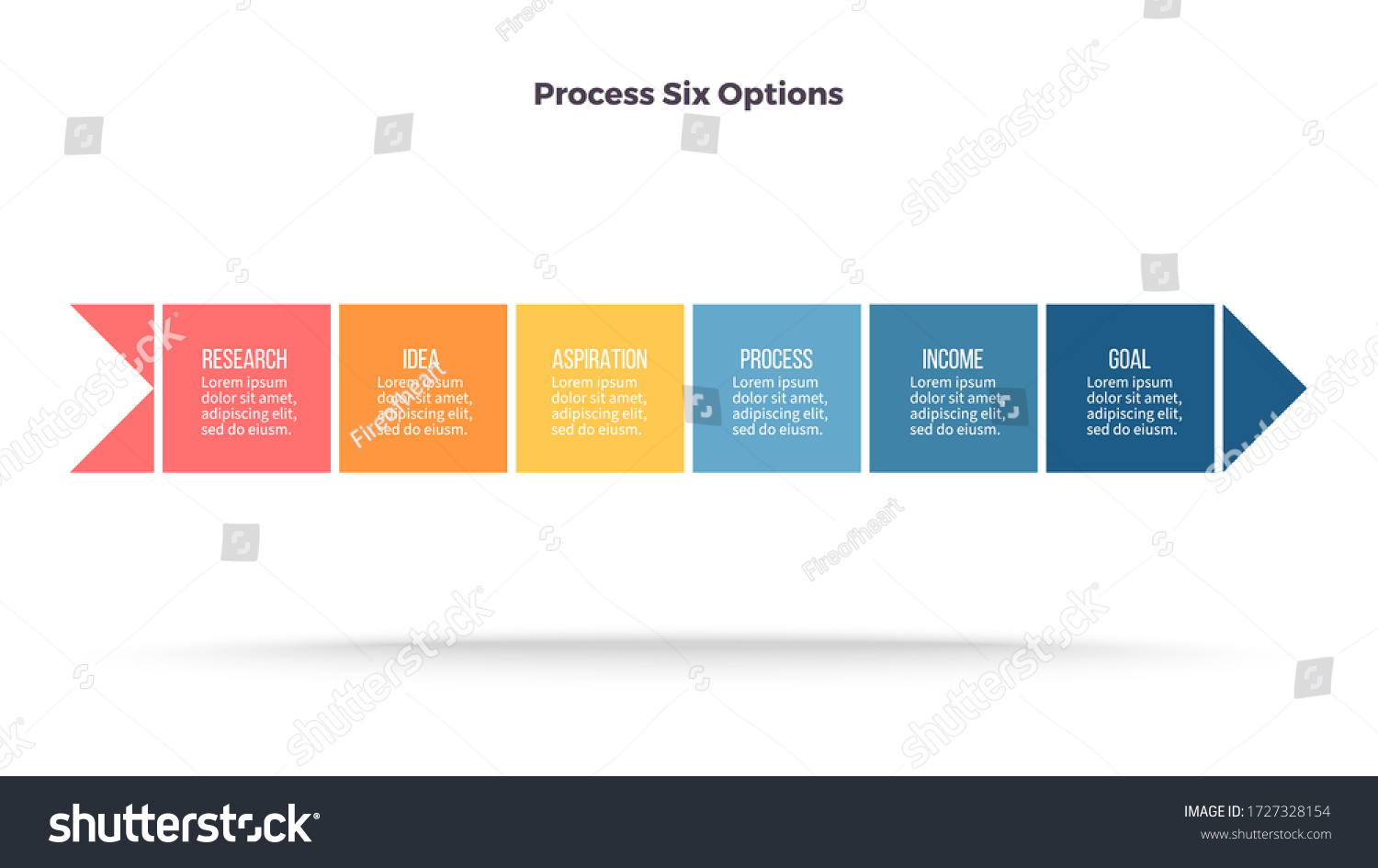 Business Infographics Process 6 Steps Squares Stock Vector (Royalty ...