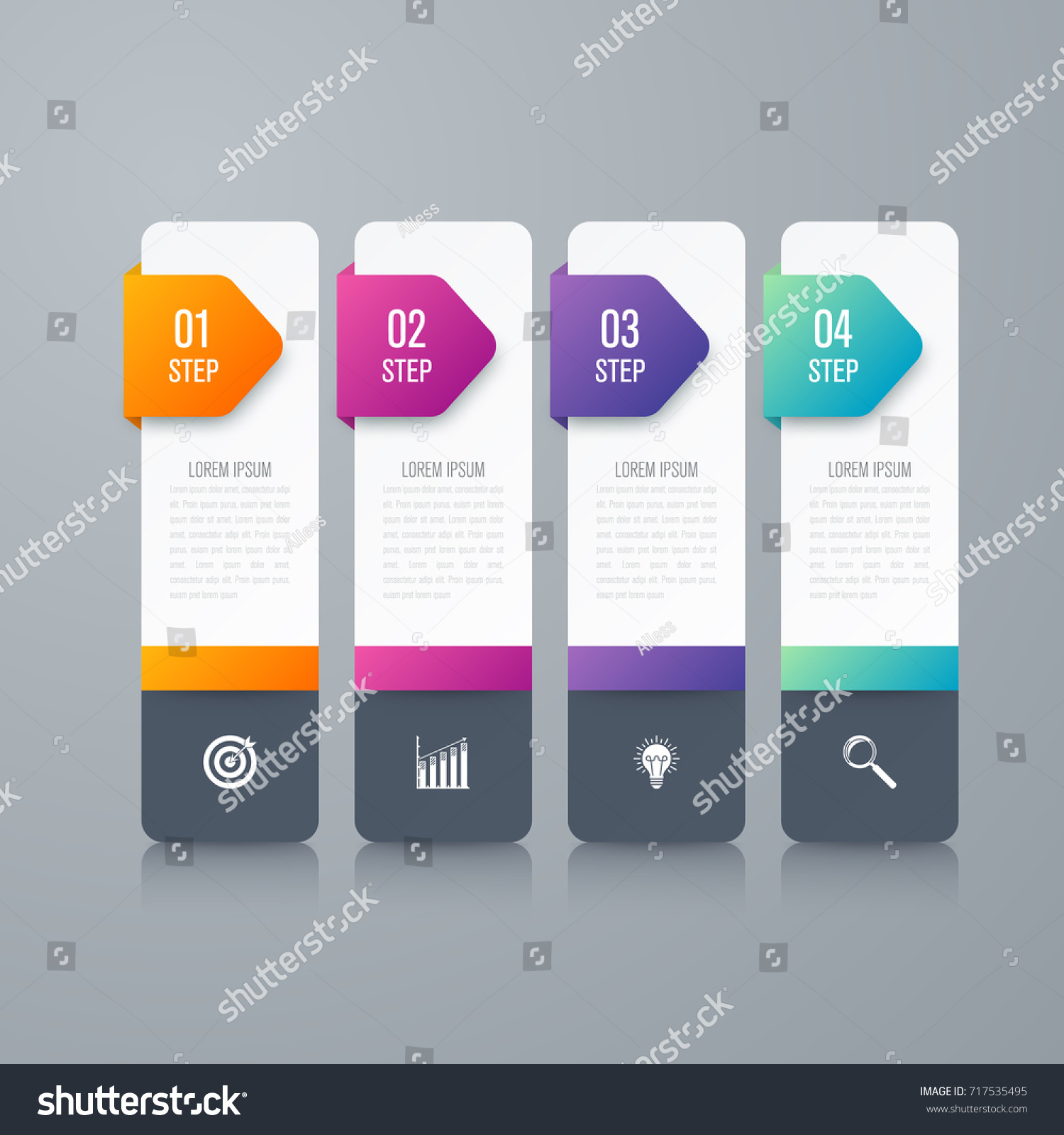 Business Infographics Template 4 Steps Square Stock Vector (Royalty ...