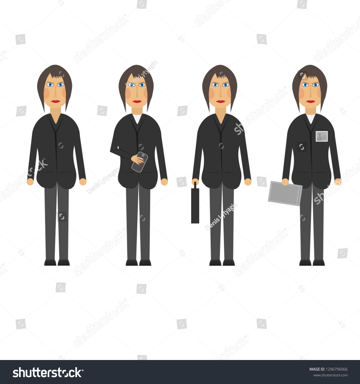 Business Lady Vector Graphic Stock Vector (Royalty Free) 1296796066