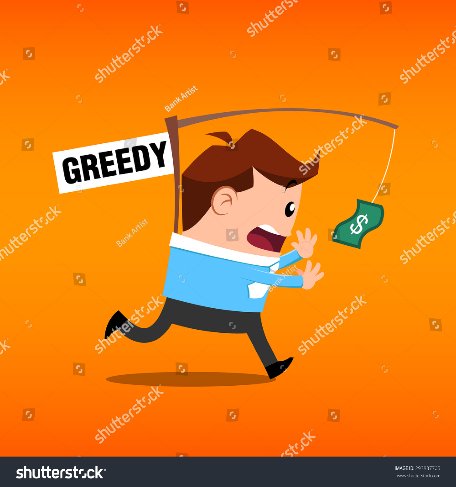 Business Man Greedy Stock Vector 293837705 - Shutterstock