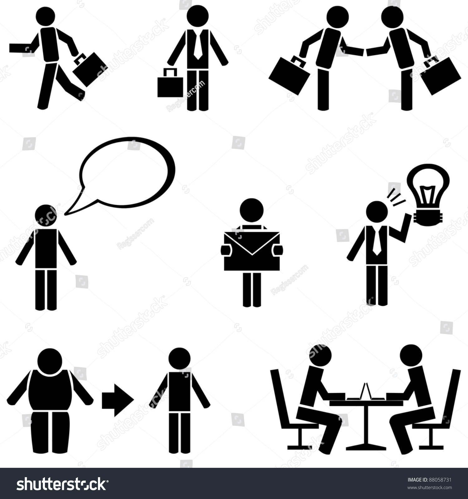 Business Man Icons Vector Set Stock Vector (Royalty Free) 88058731 ...