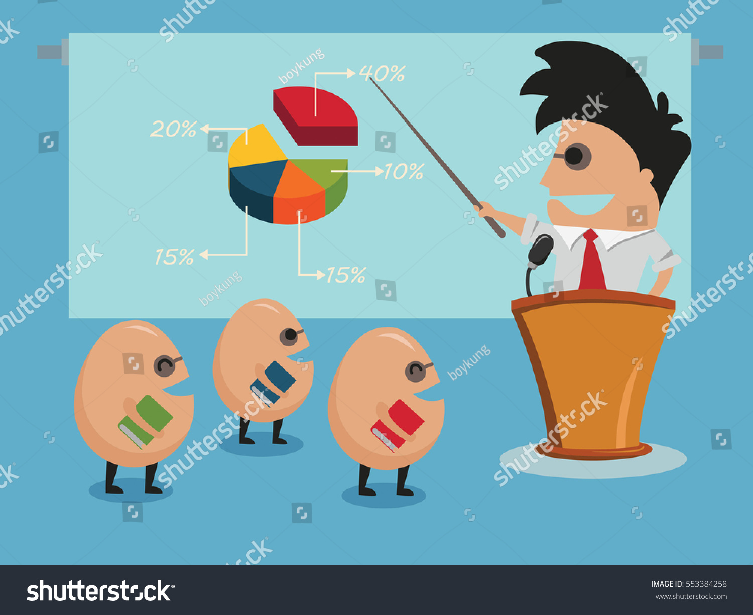 Business Man Presentingvector Illustration Stock Vector (Royalty Free ...