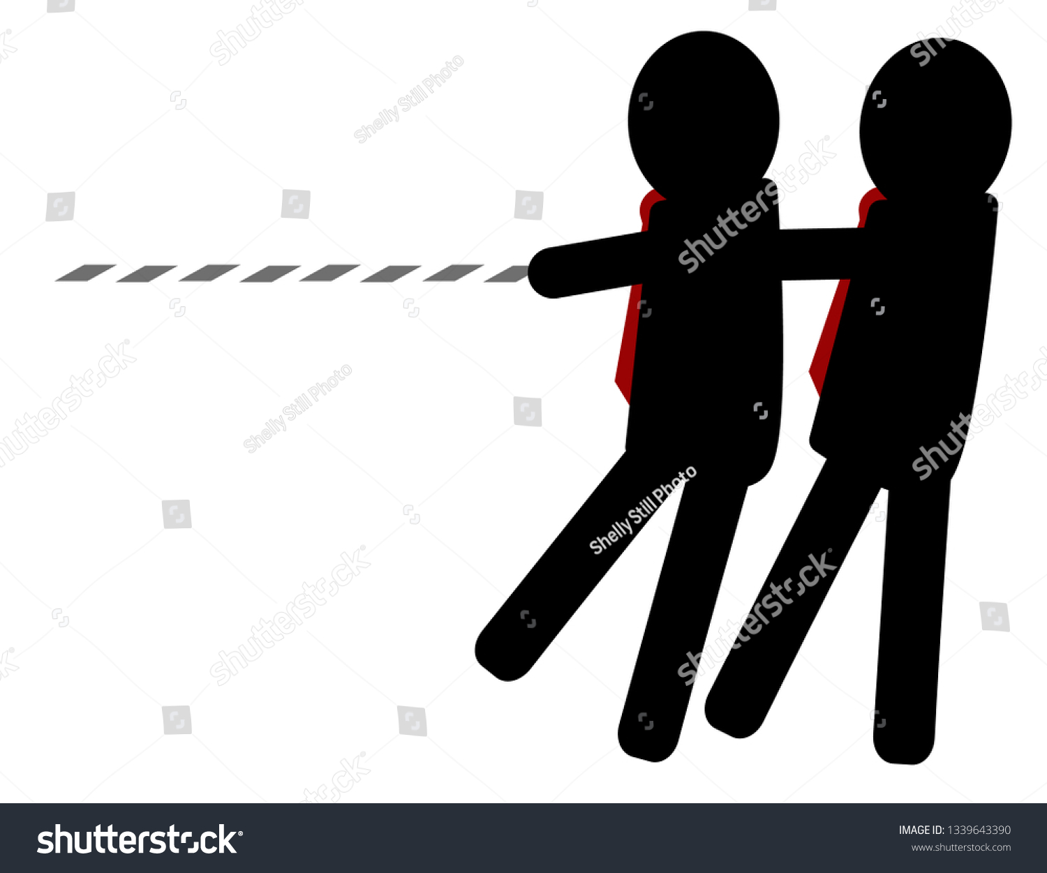 Business Man Pulling Rope Vector Stock Vector (Royalty Free) 1339643390 ...