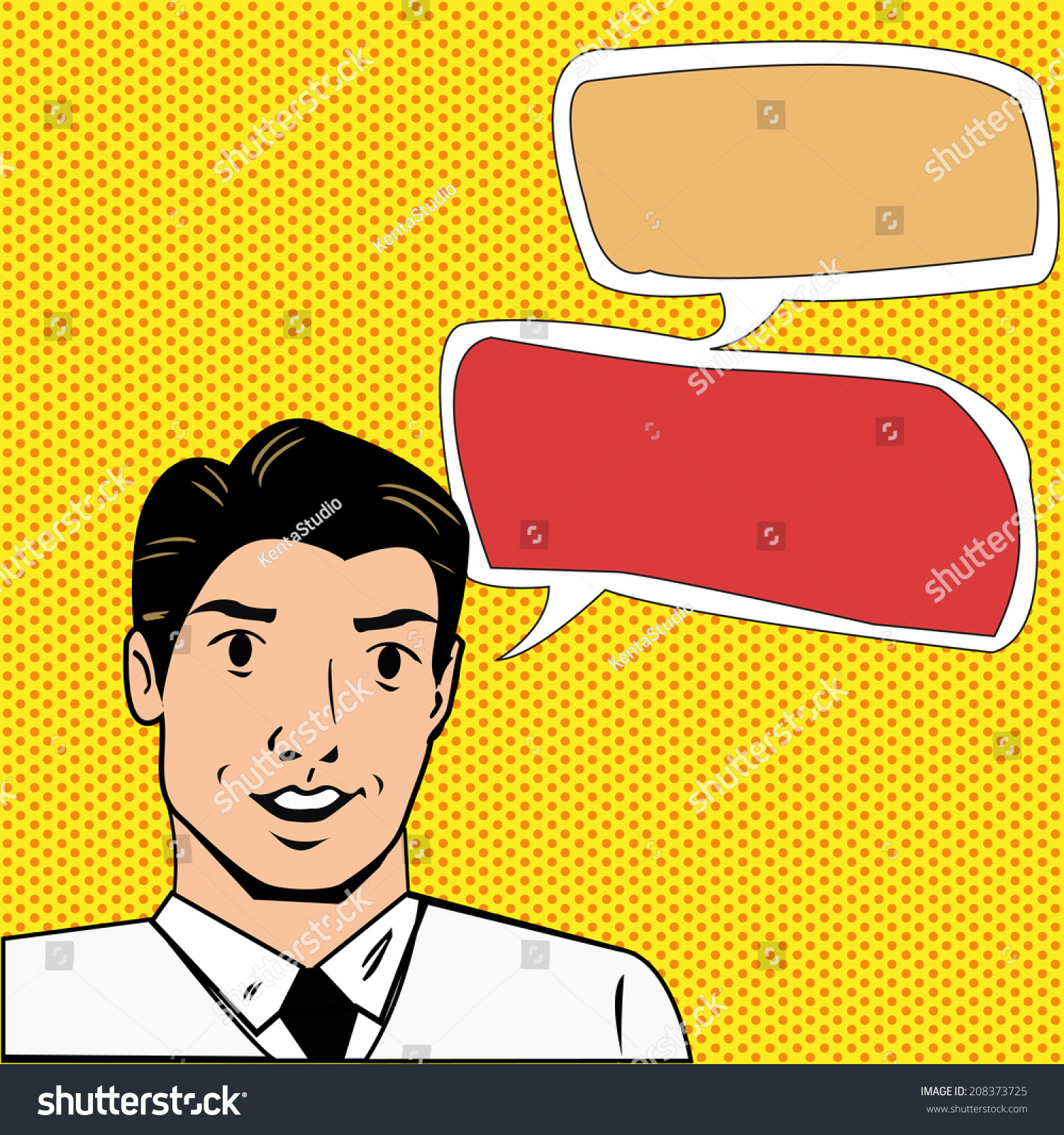 Business Man Think Comic Speech Bubbles Stock Vector (Royalty Free ...