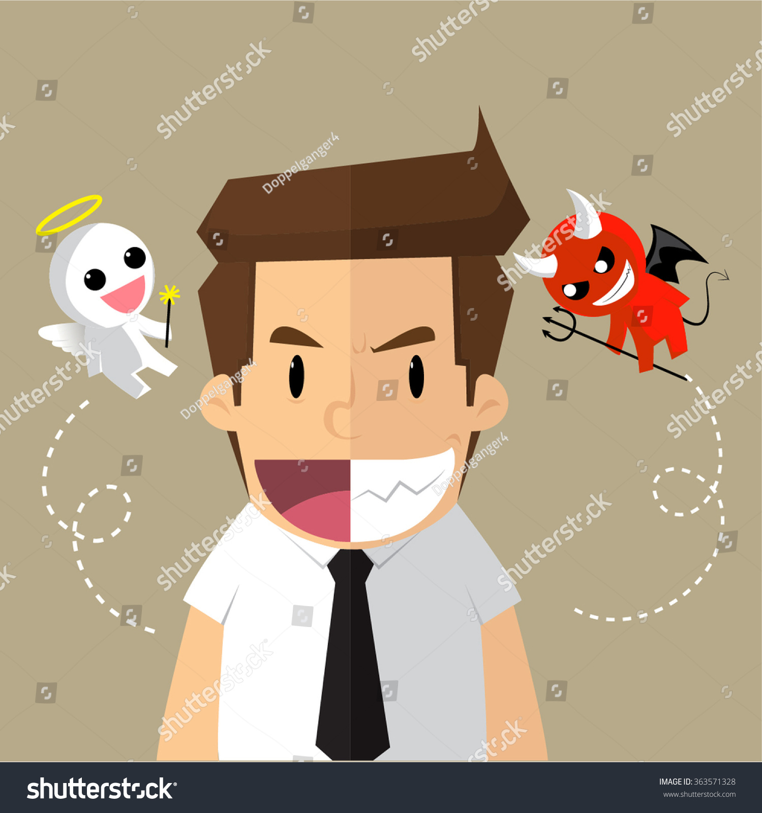 Business Man Twotiming Good Evil Vector Stock Vector (Royalty Free ...