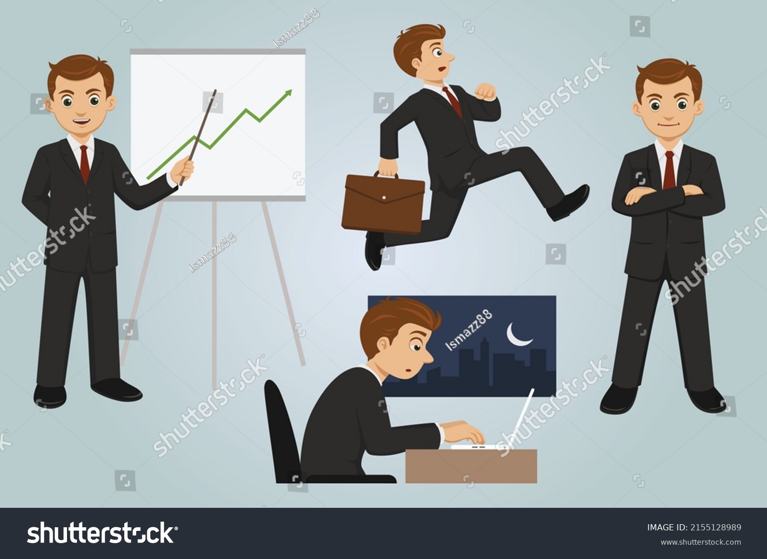 Business Man Vector Set Illustration Stock Vector (Royalty Free ...