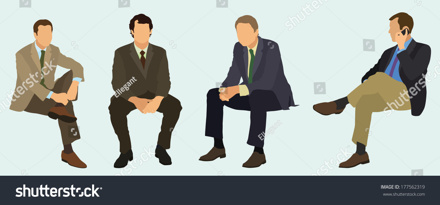 Business Men Sitting Down Stock Vector (Royalty Free) 177562319 ...