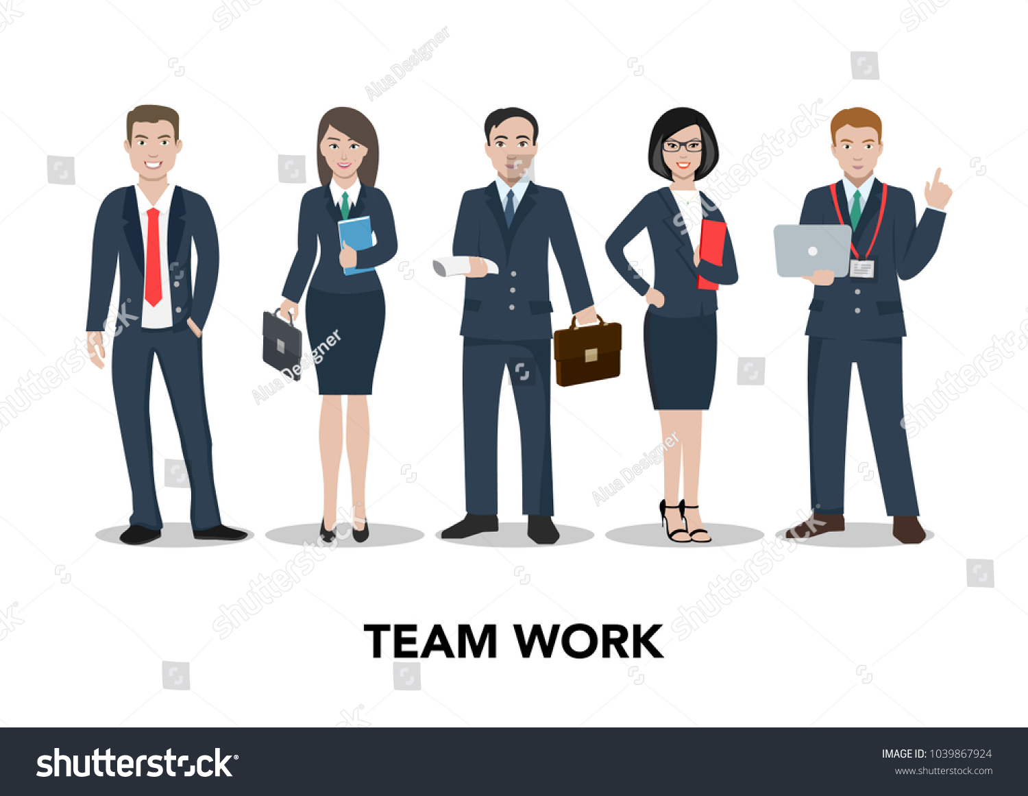 Business People Teamwork Vector Illustration Cartoon: vetor stock ... Business People Teamwork Vector Illustration Cartoon: vetor stock ...