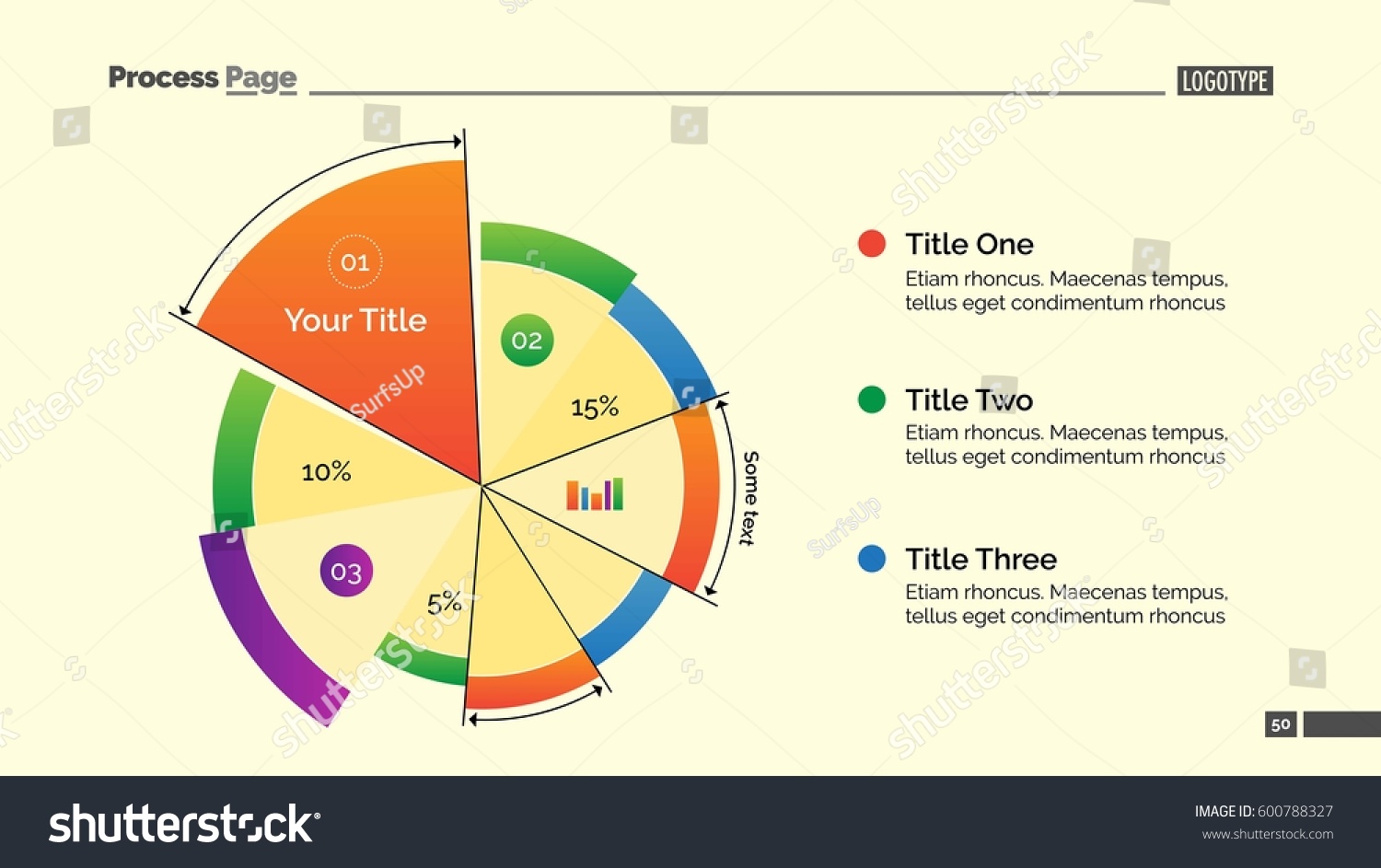 Business Pie Chart Slide Template Stock Vector (Royalty Free) 600788327 ...