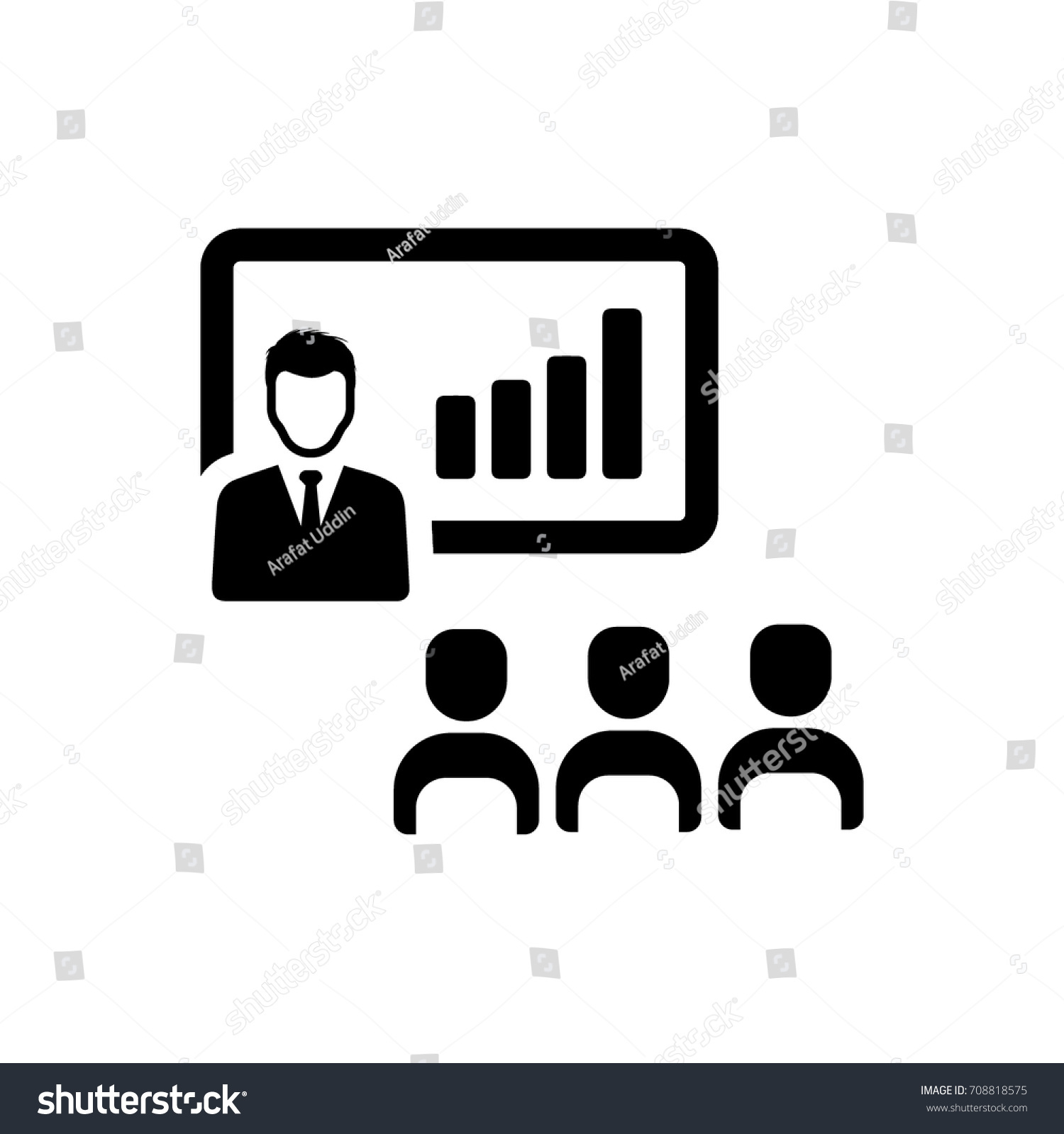 Business Presentation Icon Stock Vector (Royalty Free) 708818575 ...