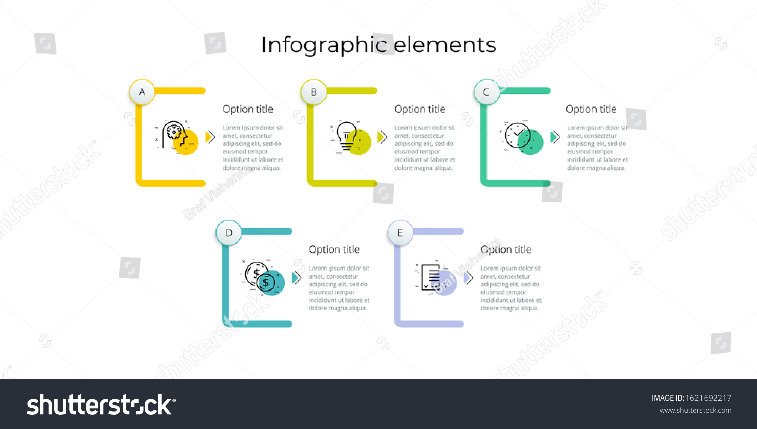 Business Process Chart Infographics 5 Step Stock Vector (Royalty Free ...