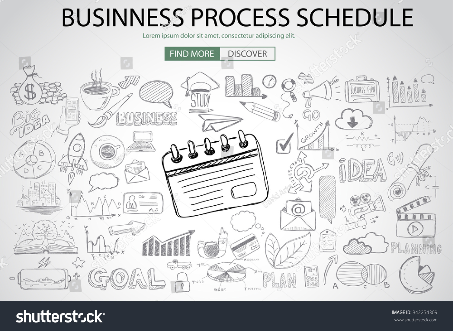 Business Process Schedule Doodle Design Style Stock Vector (Royalty ...