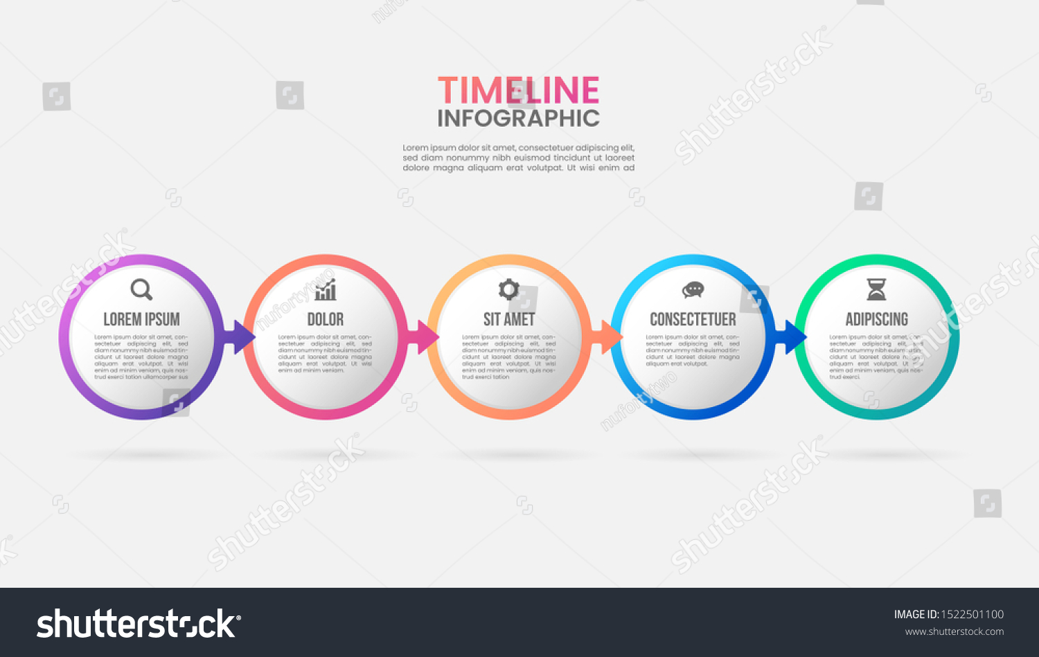 Business Process Timeline Infographics 5 Steps Stock Vector (Royalty ...