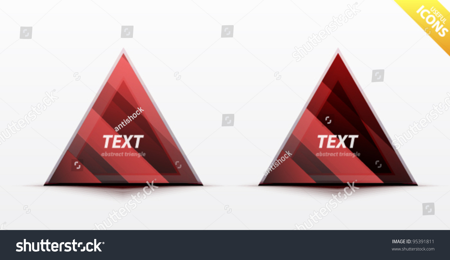 Business Red Triangle Icon Set Light Stock Vector (Royalty Free ...