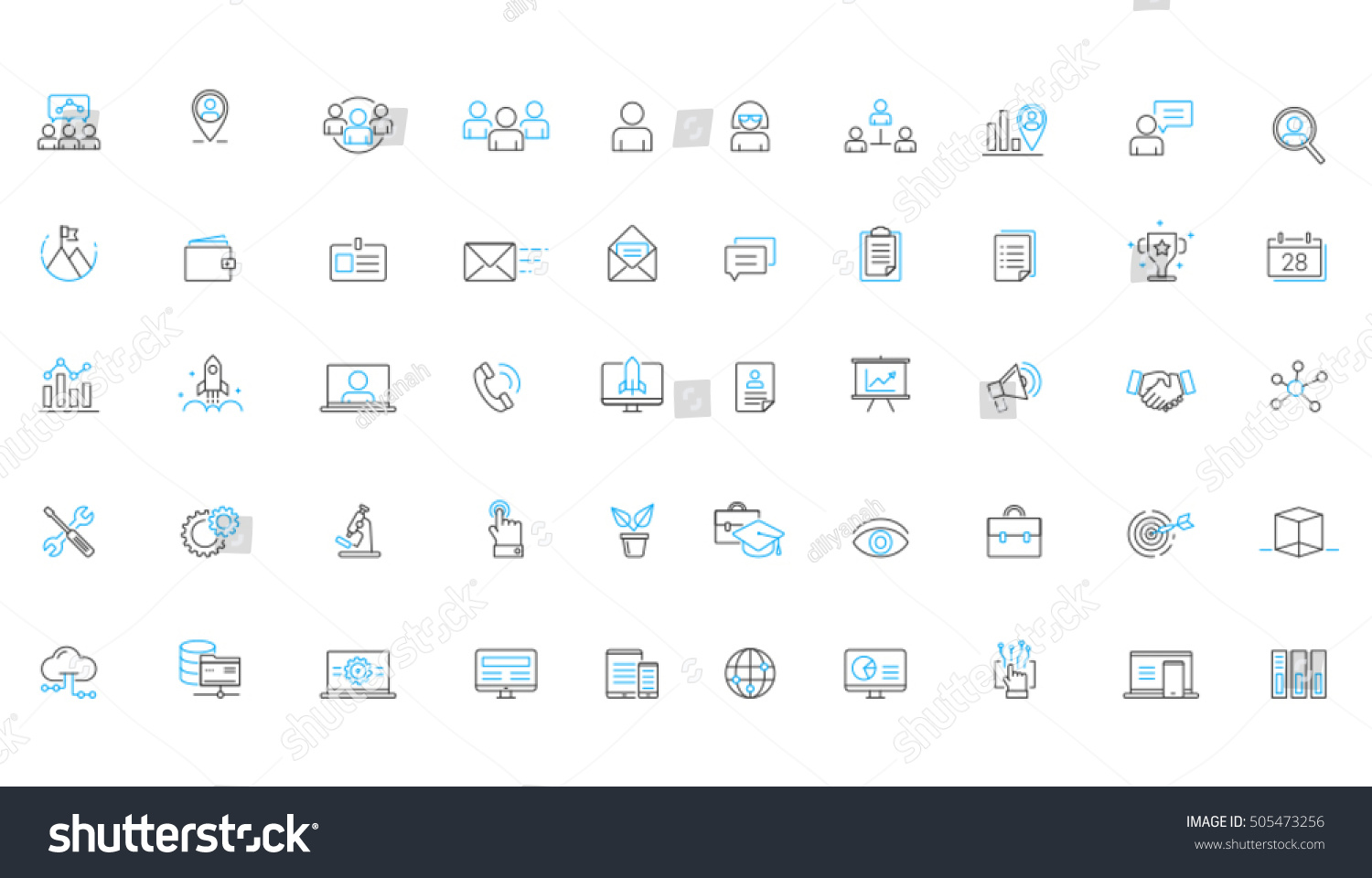 Business Services Software Solutions Vector Line Stock Vector 505473256 ...