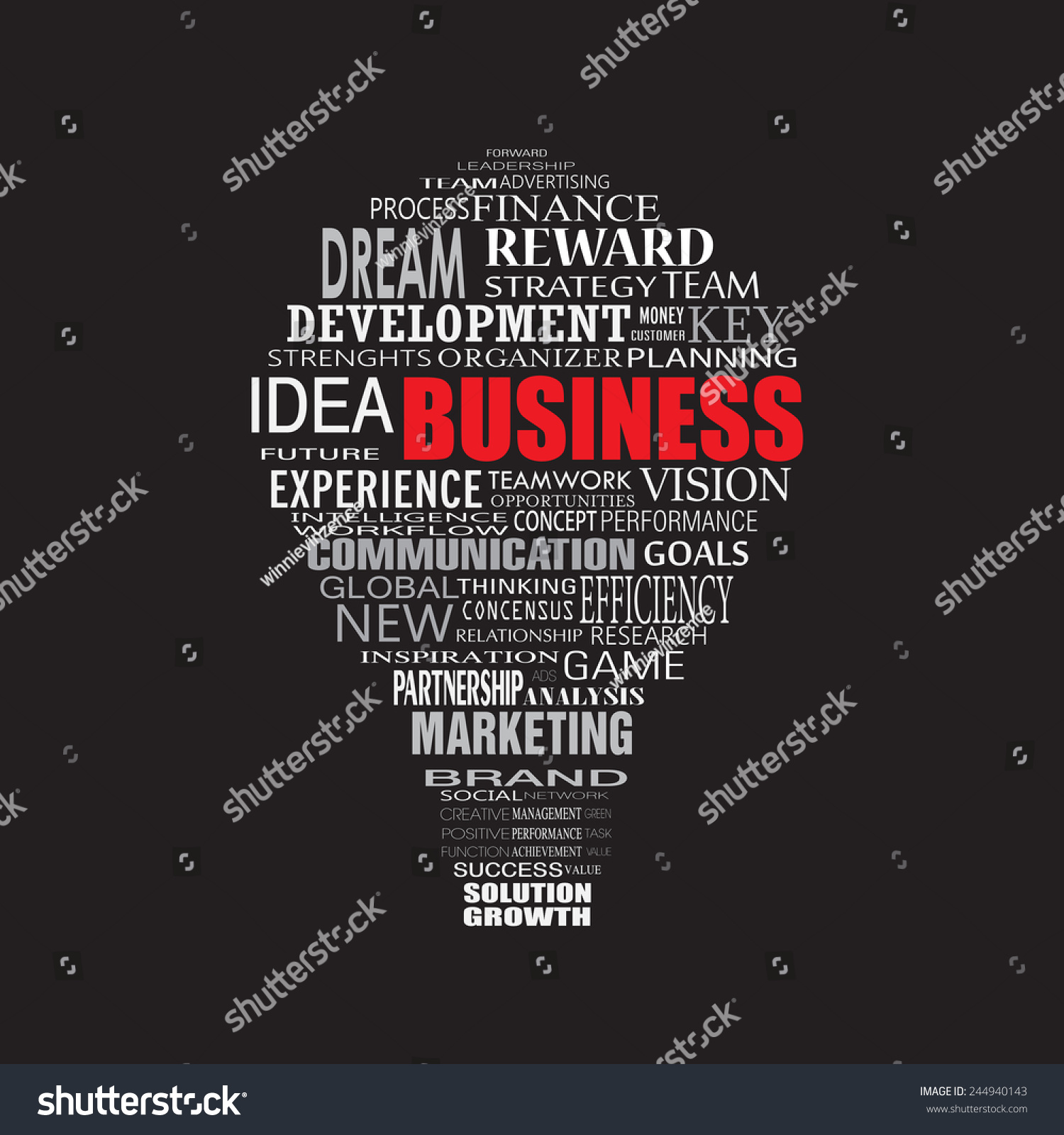 Business Strategy Light Bulb Vector Stock Vector (Royalty Free) 244940143