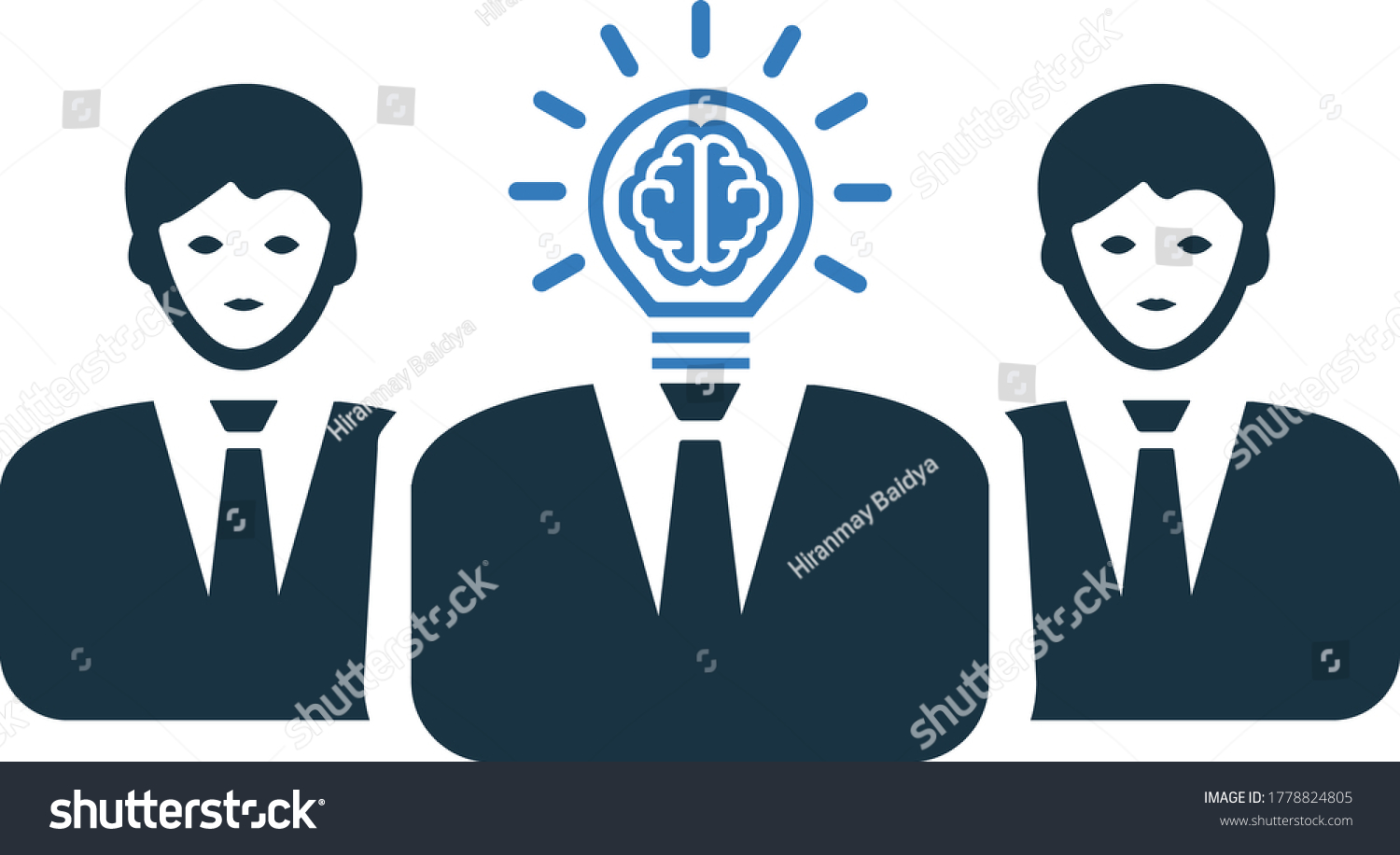 Business Thinking Teamwork Icon Vector Graphics Stock Vector (Royalty ...
