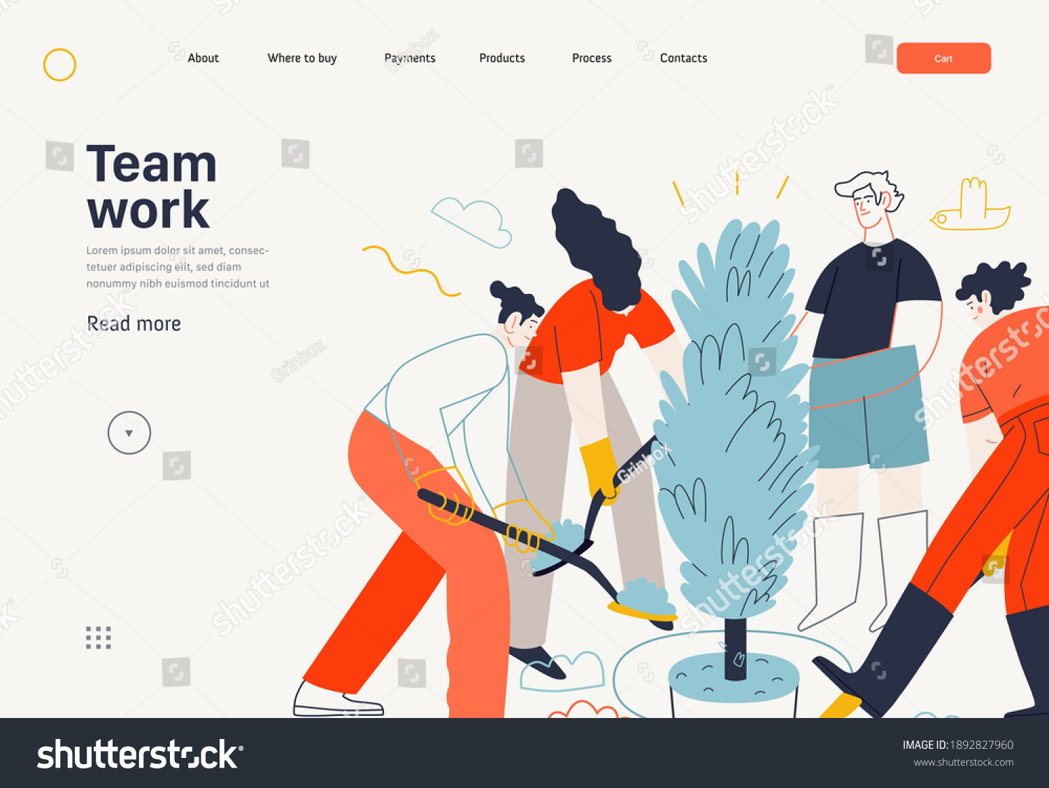 Temas de negocios: trabajo en equipo,: vector de stock (libre de ...