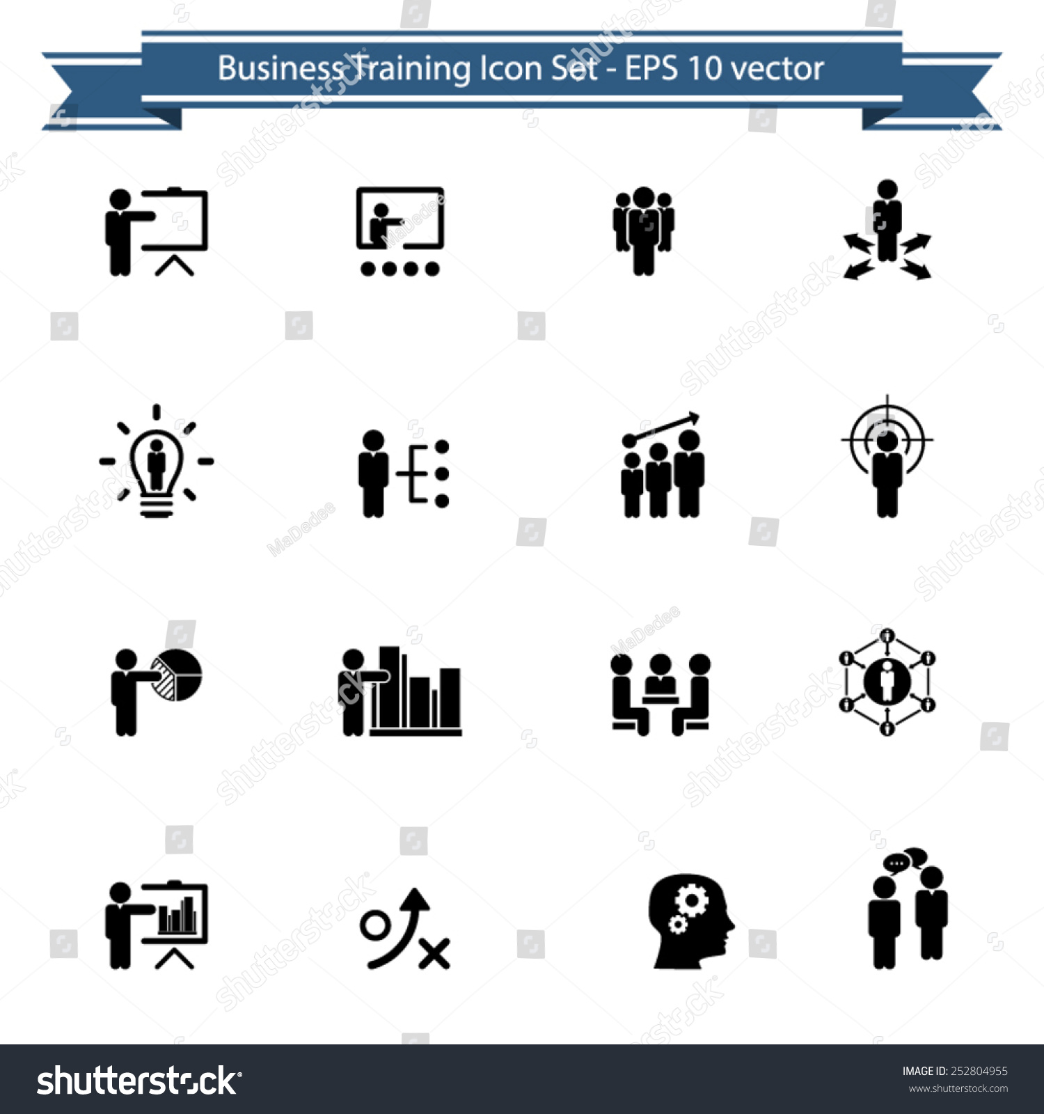 Business Training Icon Set Stock Vector (Royalty Free) 252804955 ...