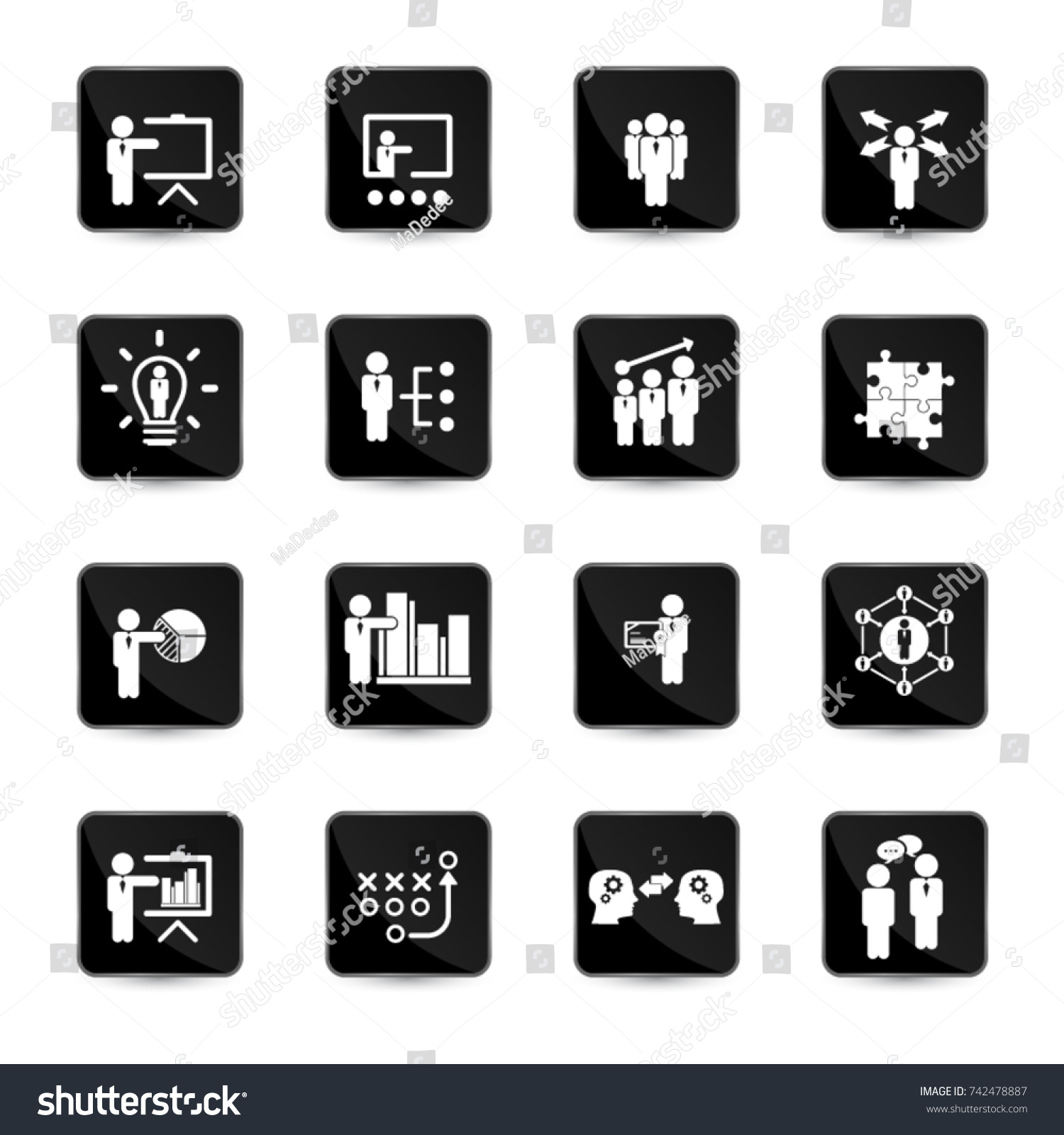 Business Training Icon Set Stock Vector (Royalty Free) 742478887 ...