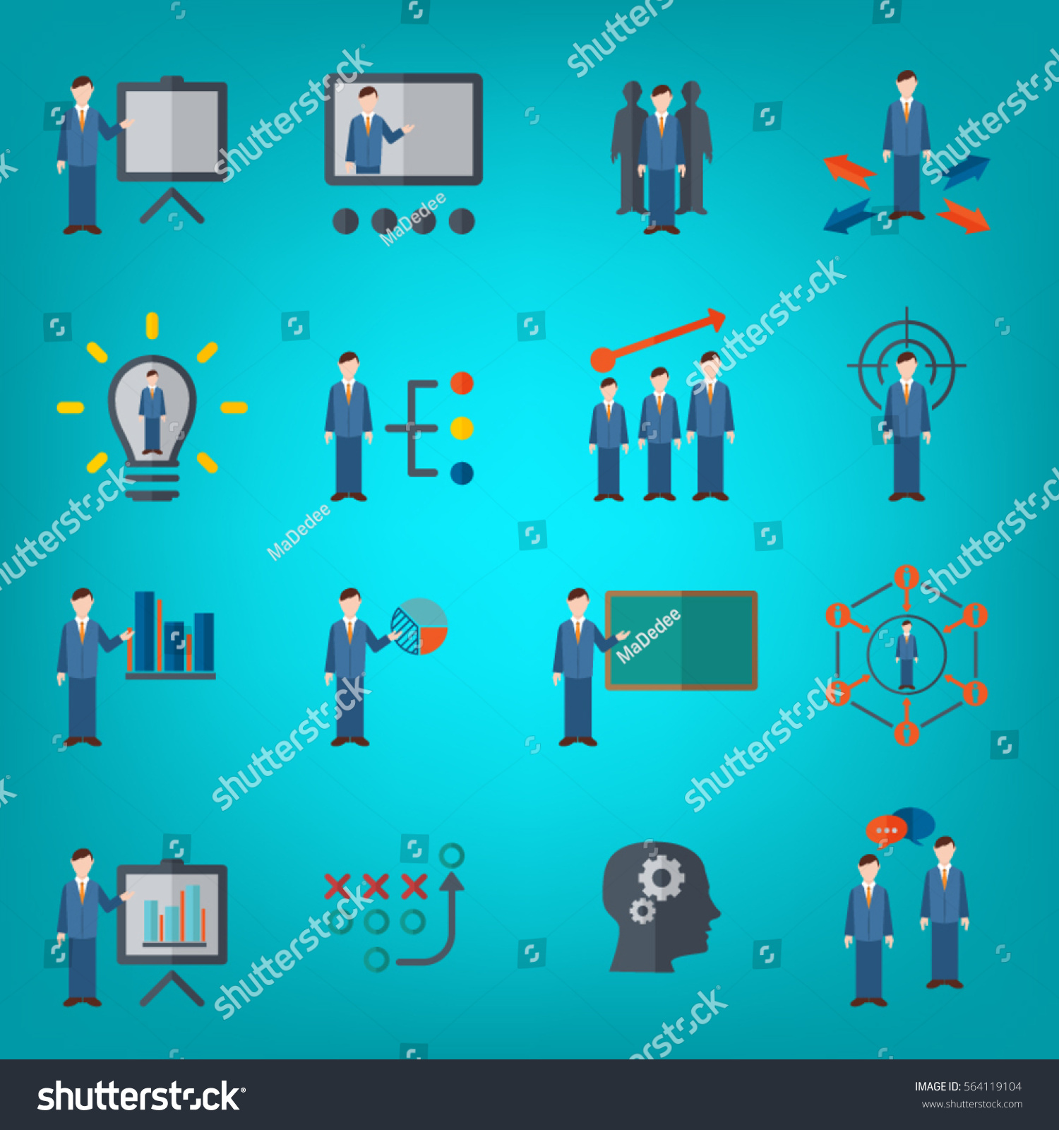 Business Training Icon Set Vector Stock Vector (Royalty Free) 564119104 ...