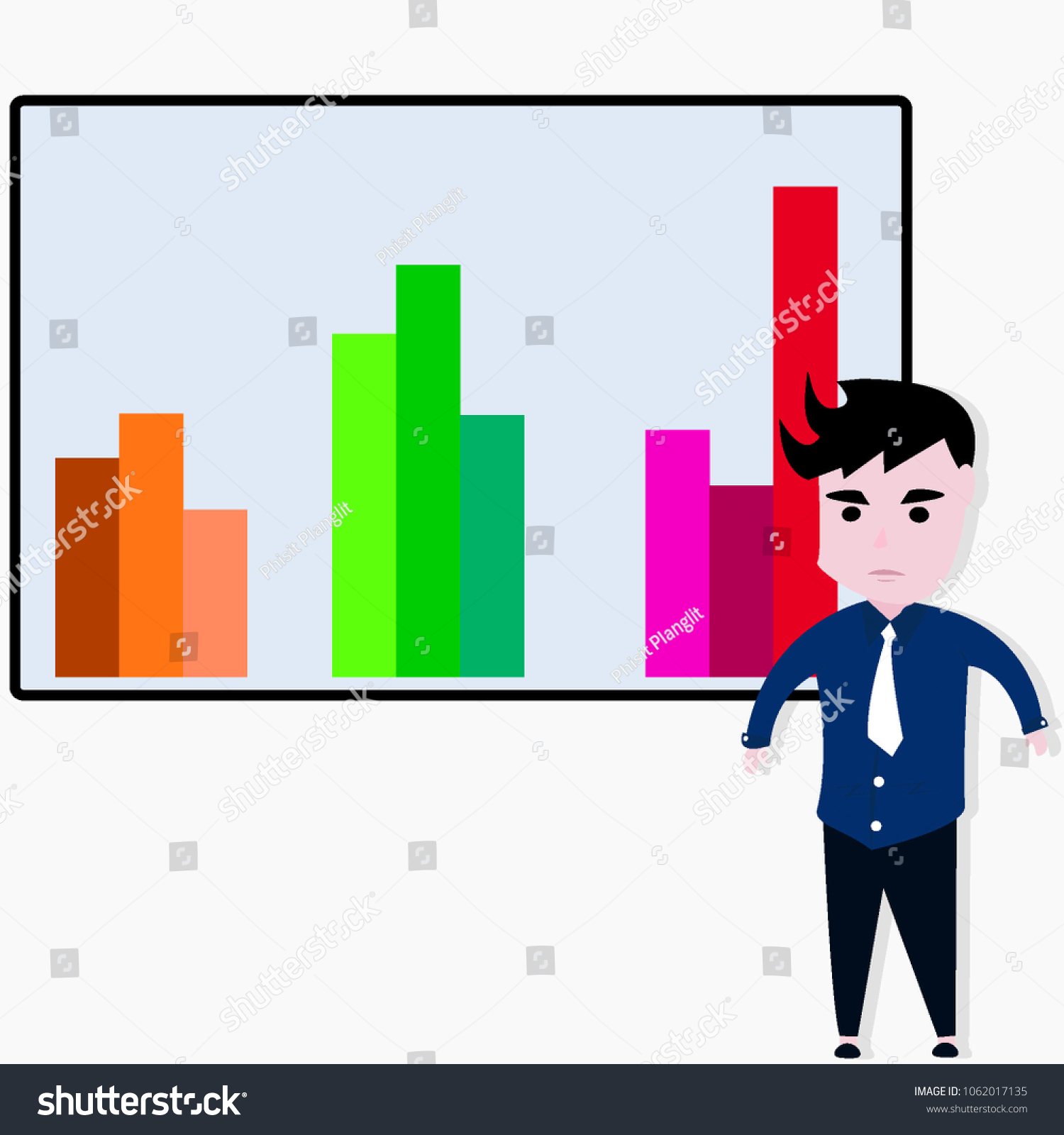 Business Vector Cartoon Chart Stock Vector (Royalty Free) 1062017135