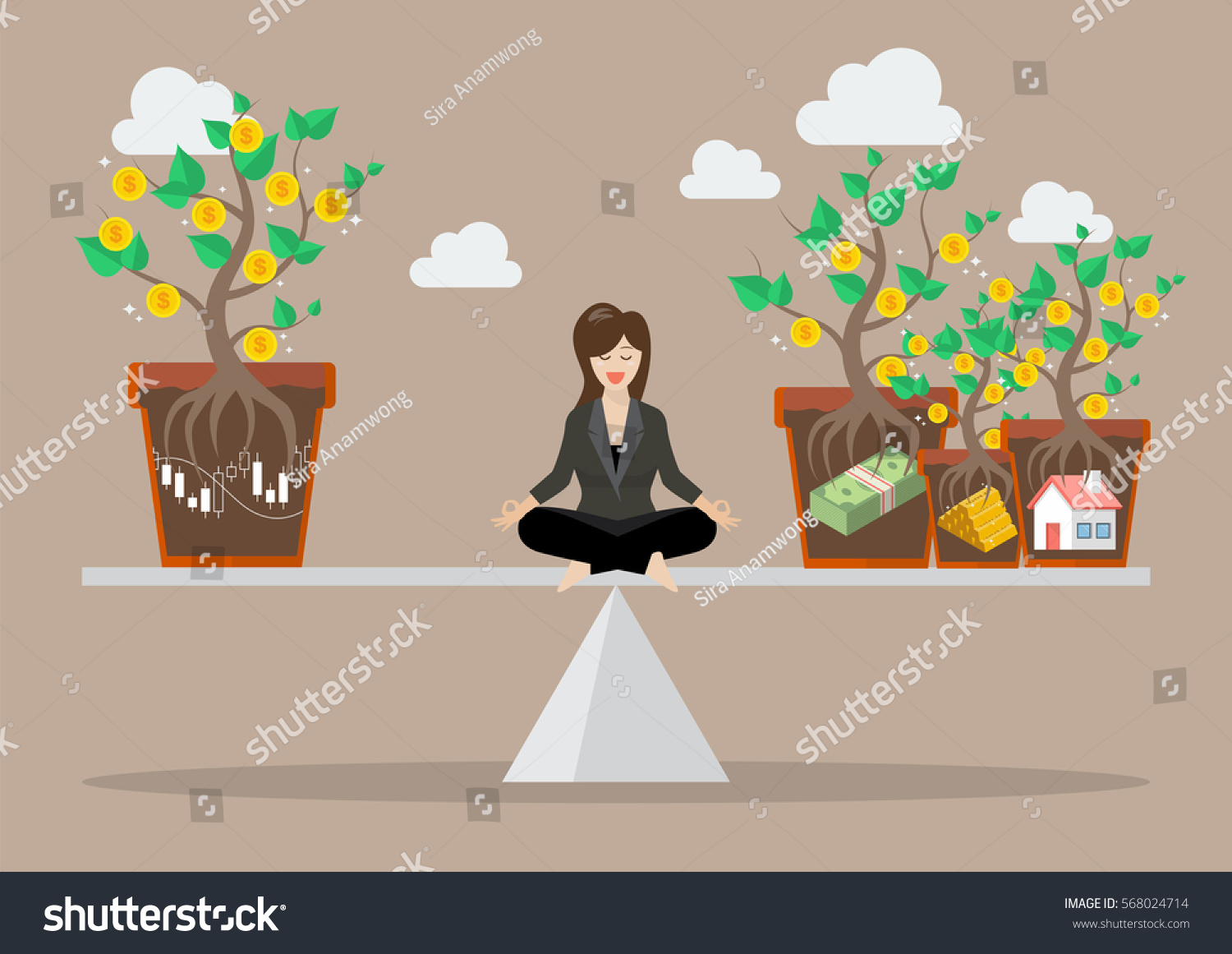 Business Woman Rebalancing Portfolio Asset Allocation Stock Vector ... Business Woman Rebalancing Portfolio Asset Allocation Stock Vector ...