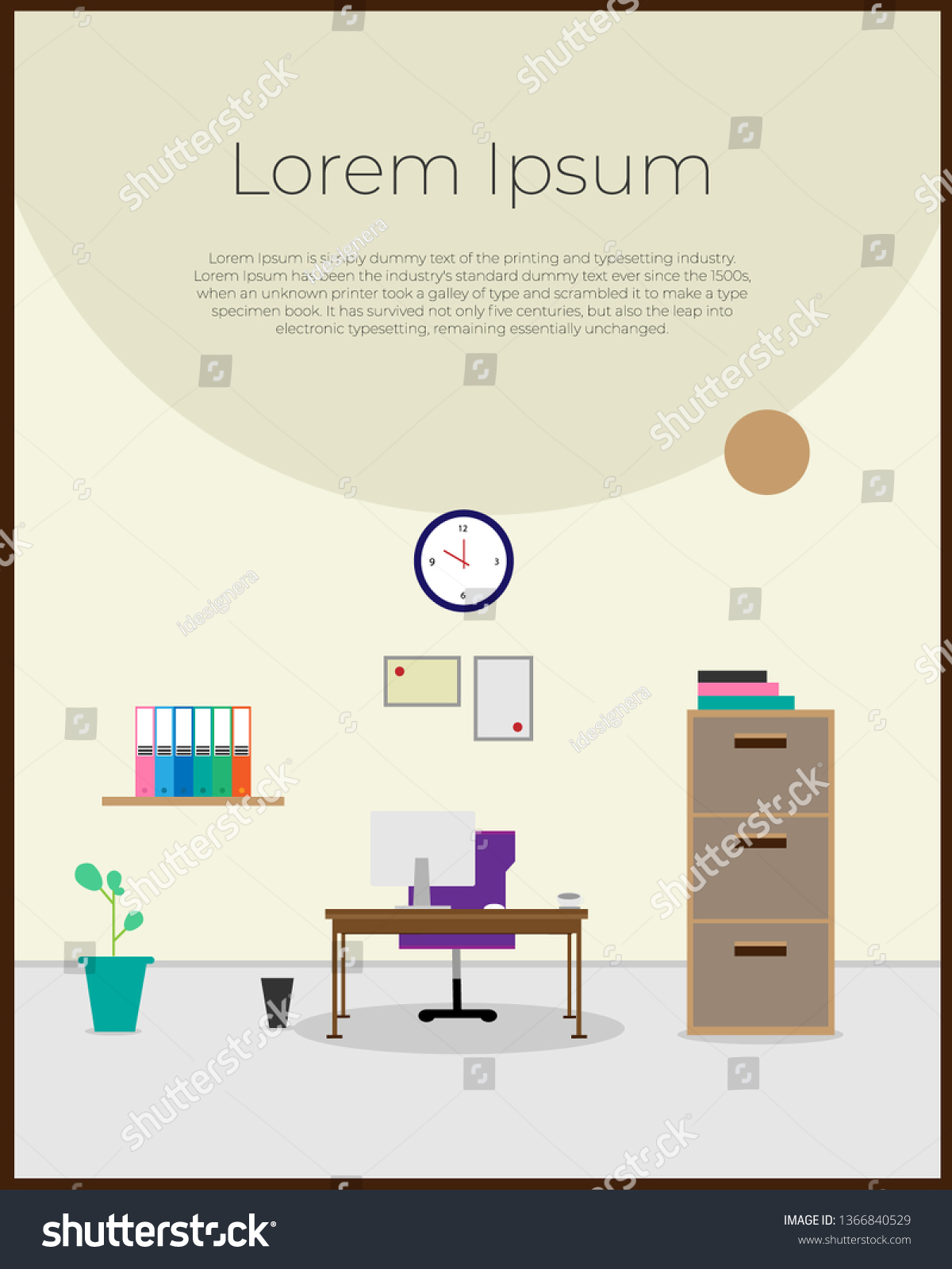Business Workplace Vector Poster Stock Vector (Royalty Free) 1366840529 ...