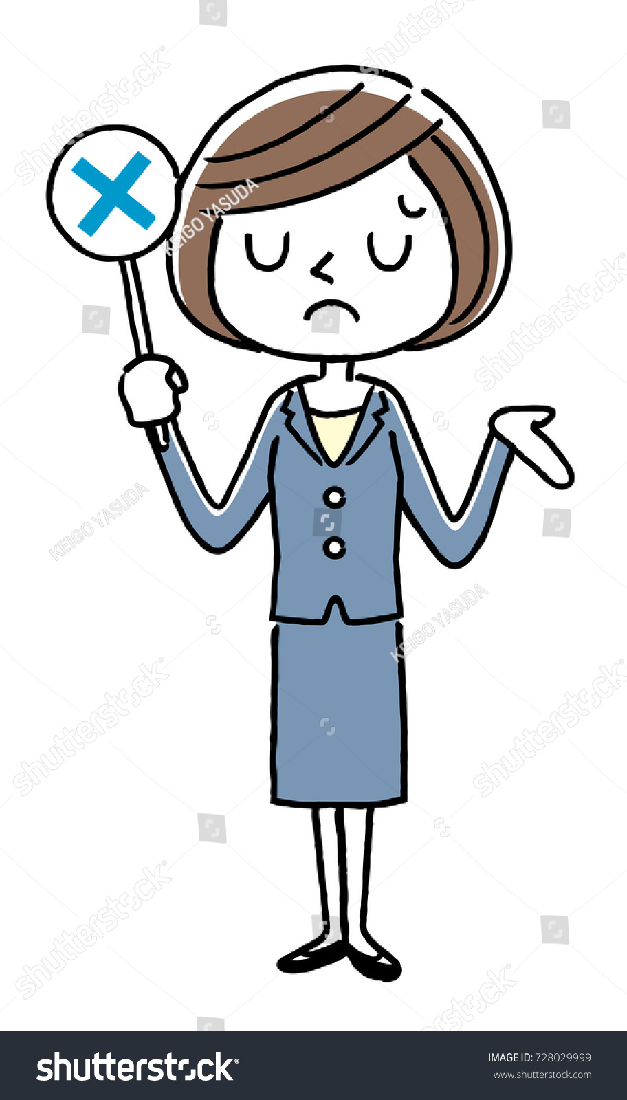 Business Young Lady Answer Incorrect Answer Stock Vector (Royalty Free ...