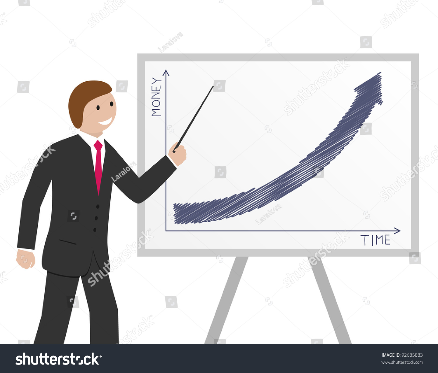 Businessman Graph Vector Illustration Stock Vector (Royalty Free ...