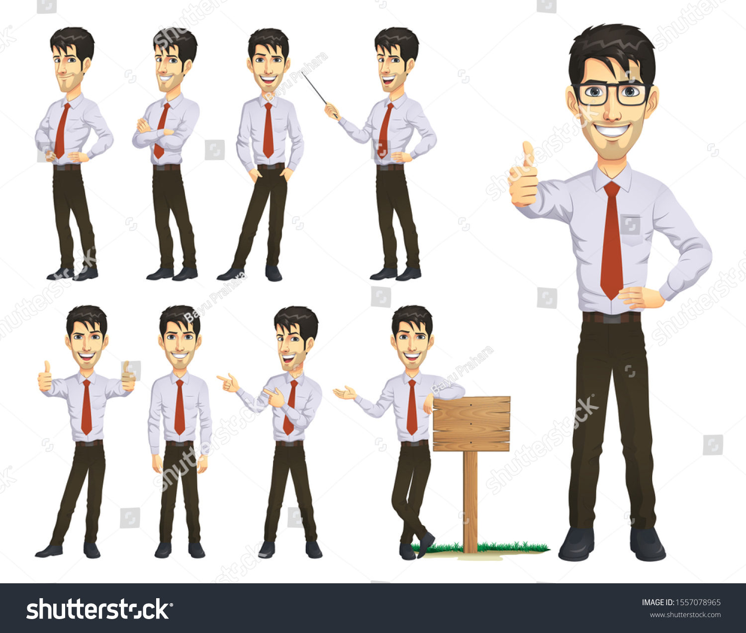 Businessman Character Set Vector Eps 10 Stock Vector (Royalty Free ...