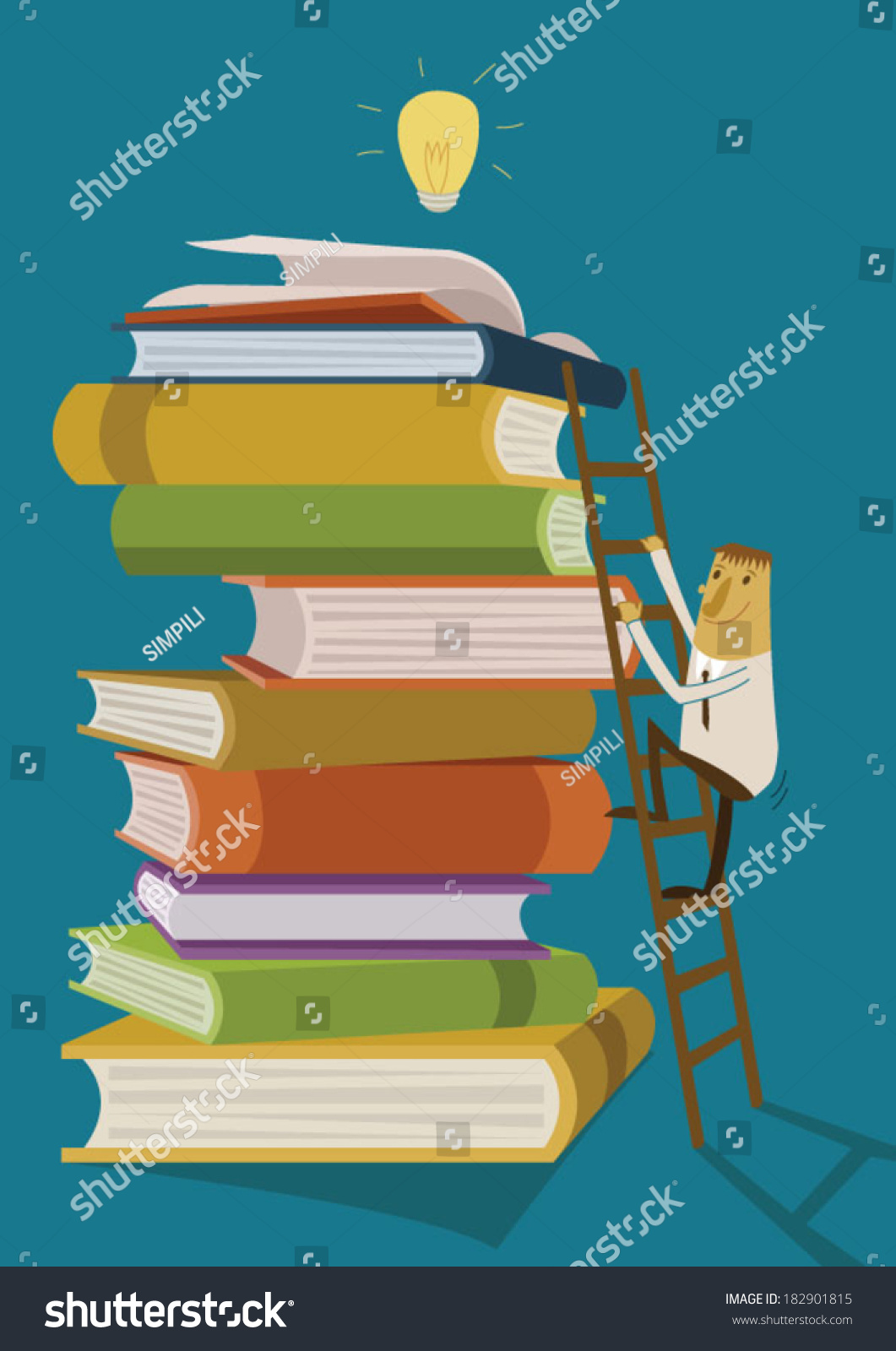 Businessman Climb Ladder Find Ideas Form Stock Vector (Royalty Free ... Businessman Climb Ladder Find Ideas Form Stock Vector (Royalty Free ...