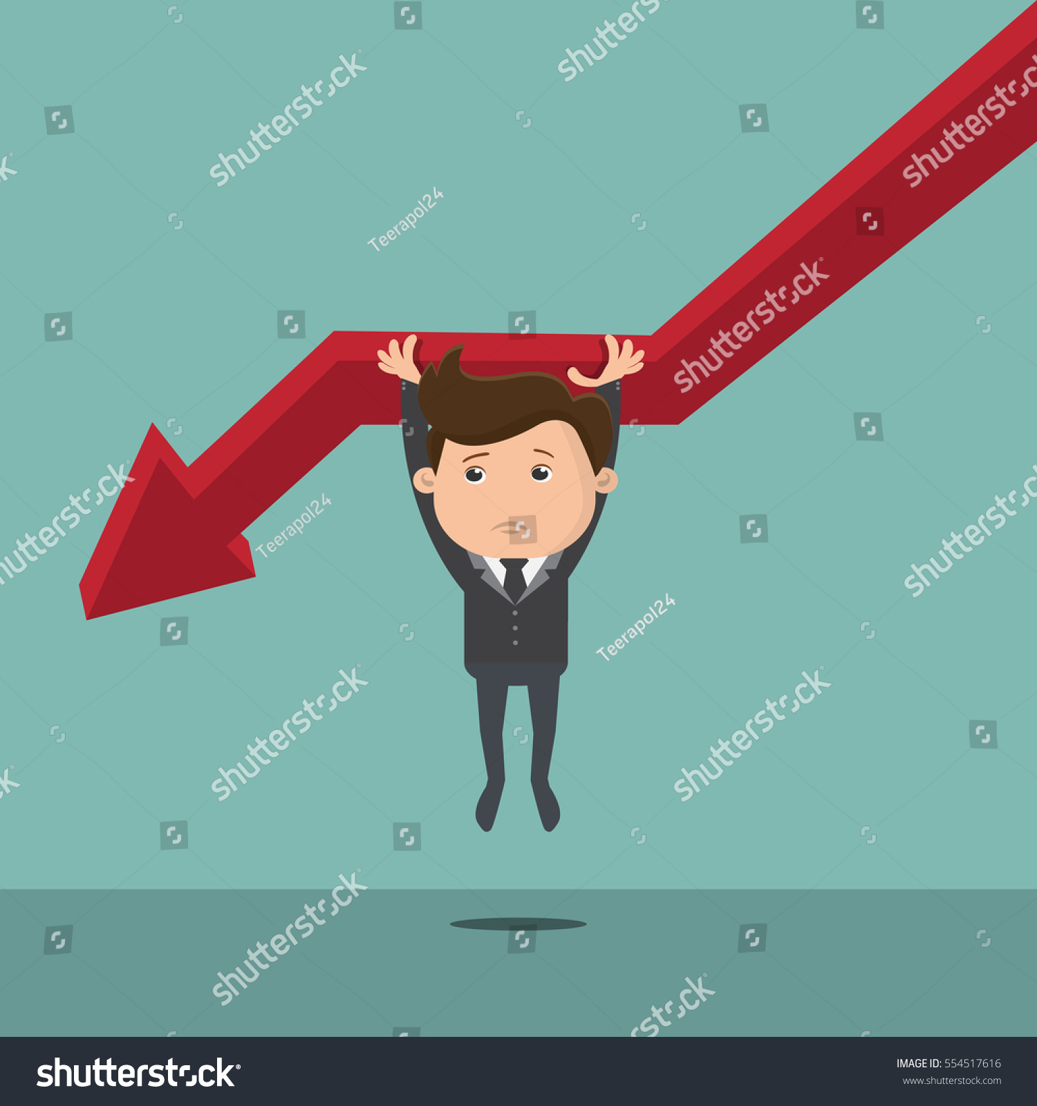 Businessman Falling Red Graph Chart Arrow: เวกเตอร์สต็อก (ปลอดค่า ...
