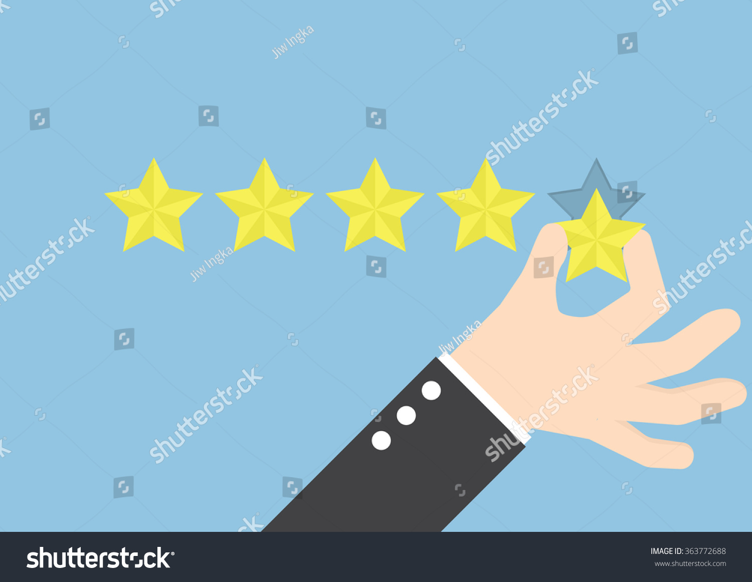 Businessman Hand Giving Five Star Rating Stock Vector (Royalty Free ...