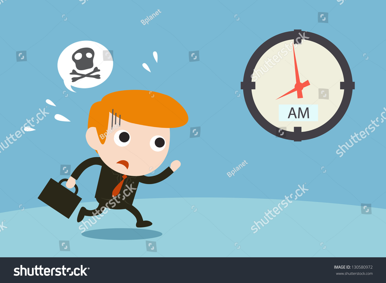 Businessman In Rush Stock Vector Illustration 130580972 : Shutterstock