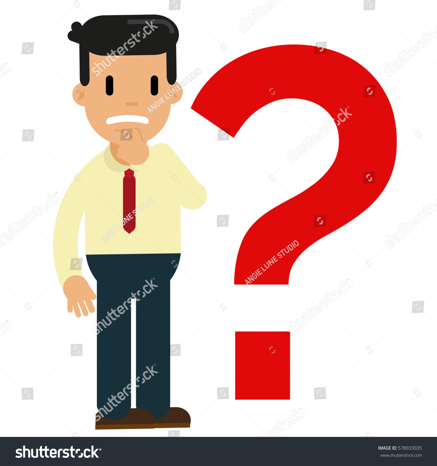 Businessman Looking Question Mark Vector Stock Vector (Royalty Free ...