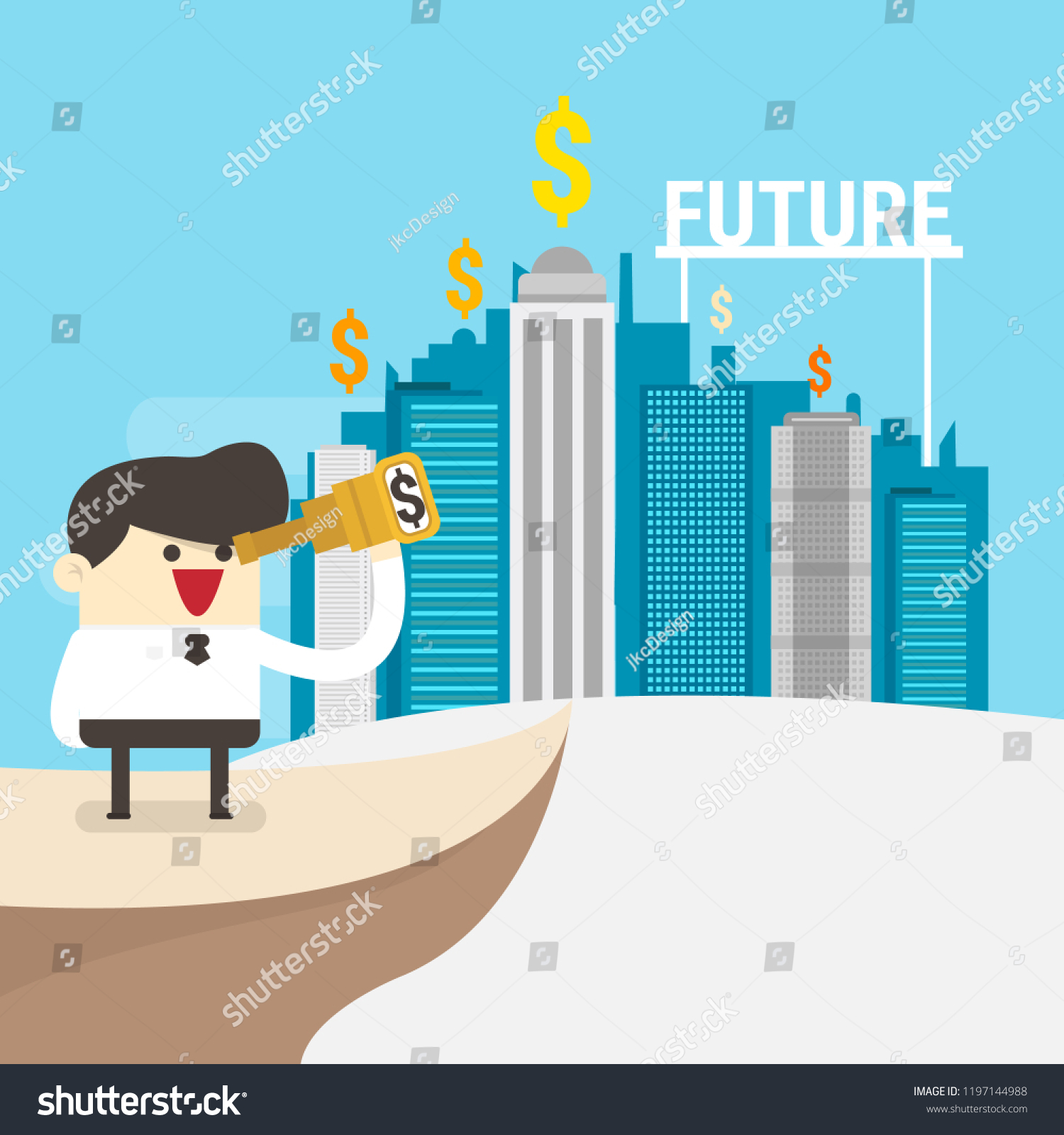 Businessman Looking Future Vector Stock Vector (Royalty Free ...