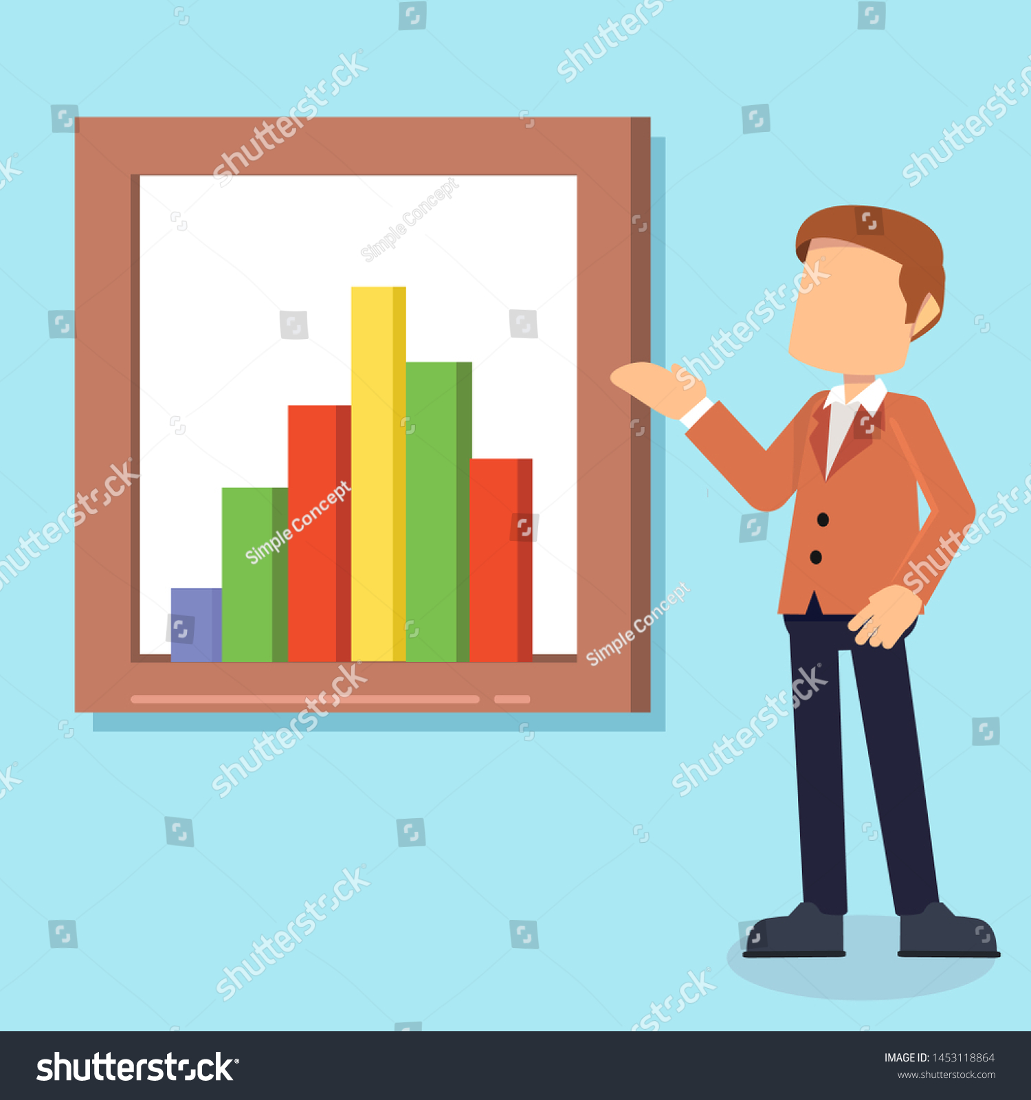 Businessman Presenting Statistics Vector Illustration: vector de stock ...