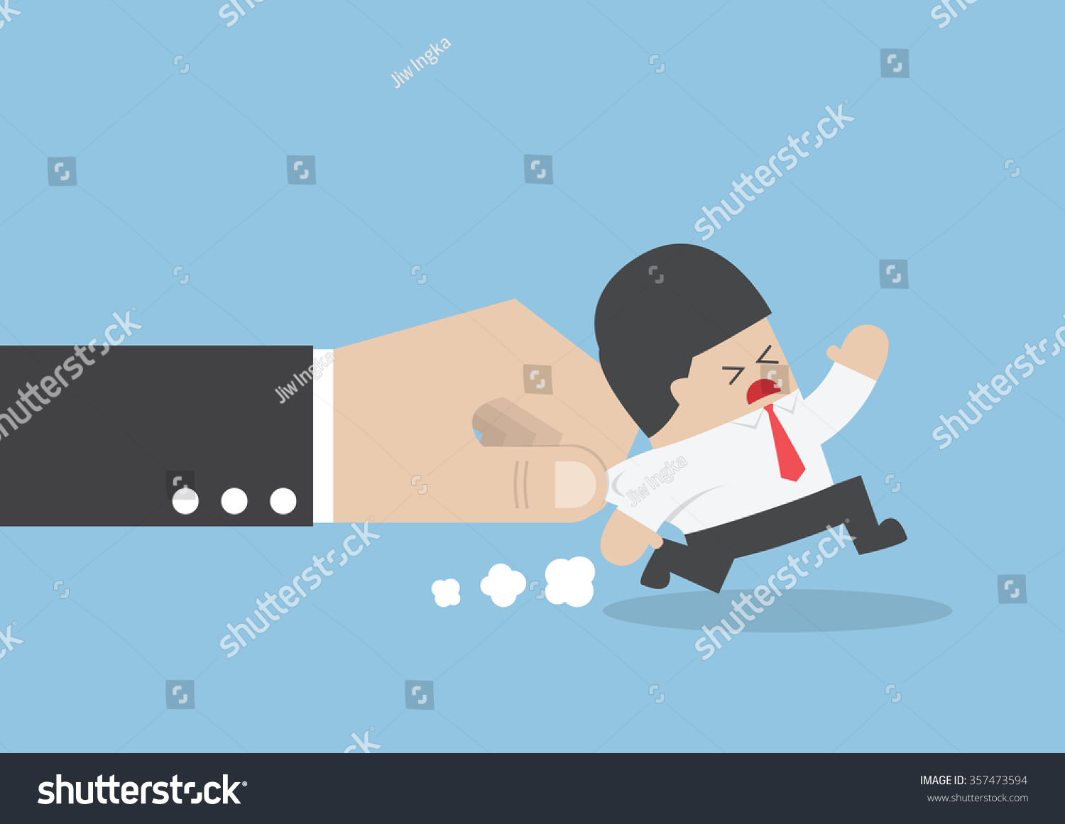 Businessman Pulled By Large Hand Vector Stock Vector (Royalty Free ...
