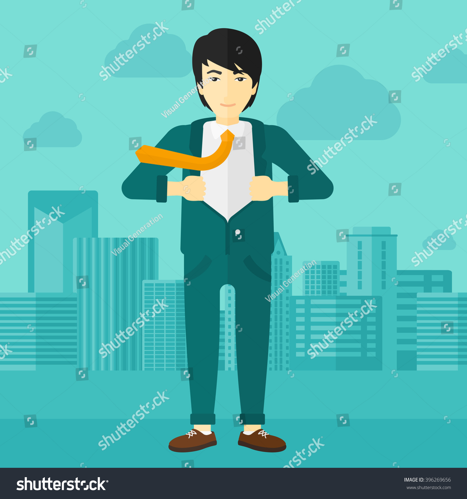Businessman Taking Off Jacket Stock Vector (Royalty Free) 396269656 ...