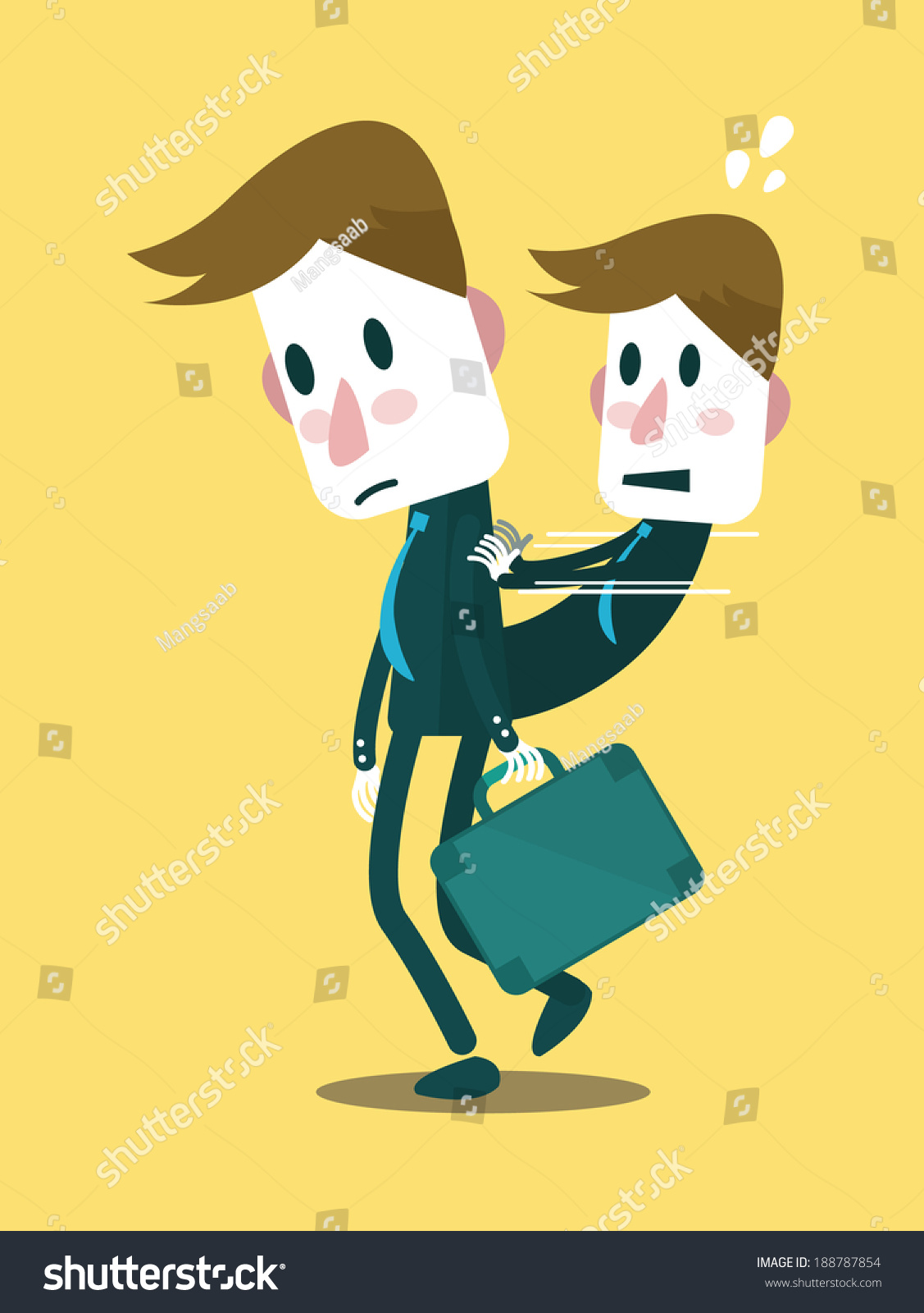 Businessman Try Activate Him Self Active Stock Vector (Royalty Free ...