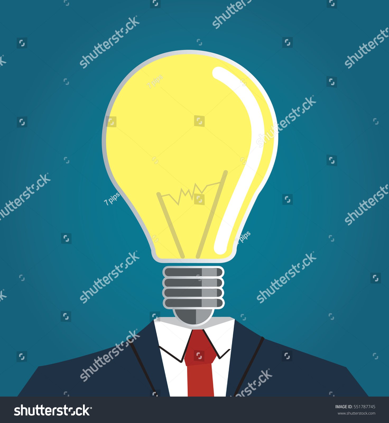 Businessman Light Bulb Head Vector Stock Vector 551787745 - Shutterstock Businessman Light Bulb Head Vector Stock Vector 551787745 - Shutterstock