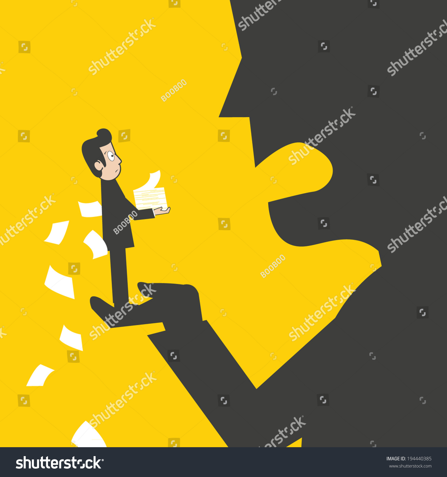 Businessman Shadows Anger Manager Vector Stock Vector (Royalty Free ...